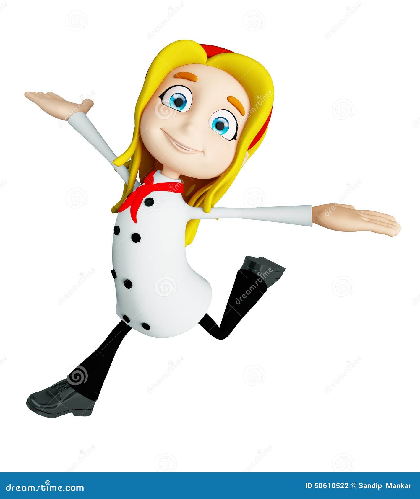 Chef Character with Running Pose Stock Illustration - Illustration of ...