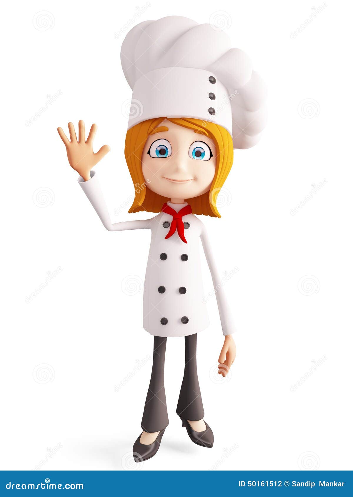 Chef Character with Saying Bye Pose Stock Illustration - Illustration ...