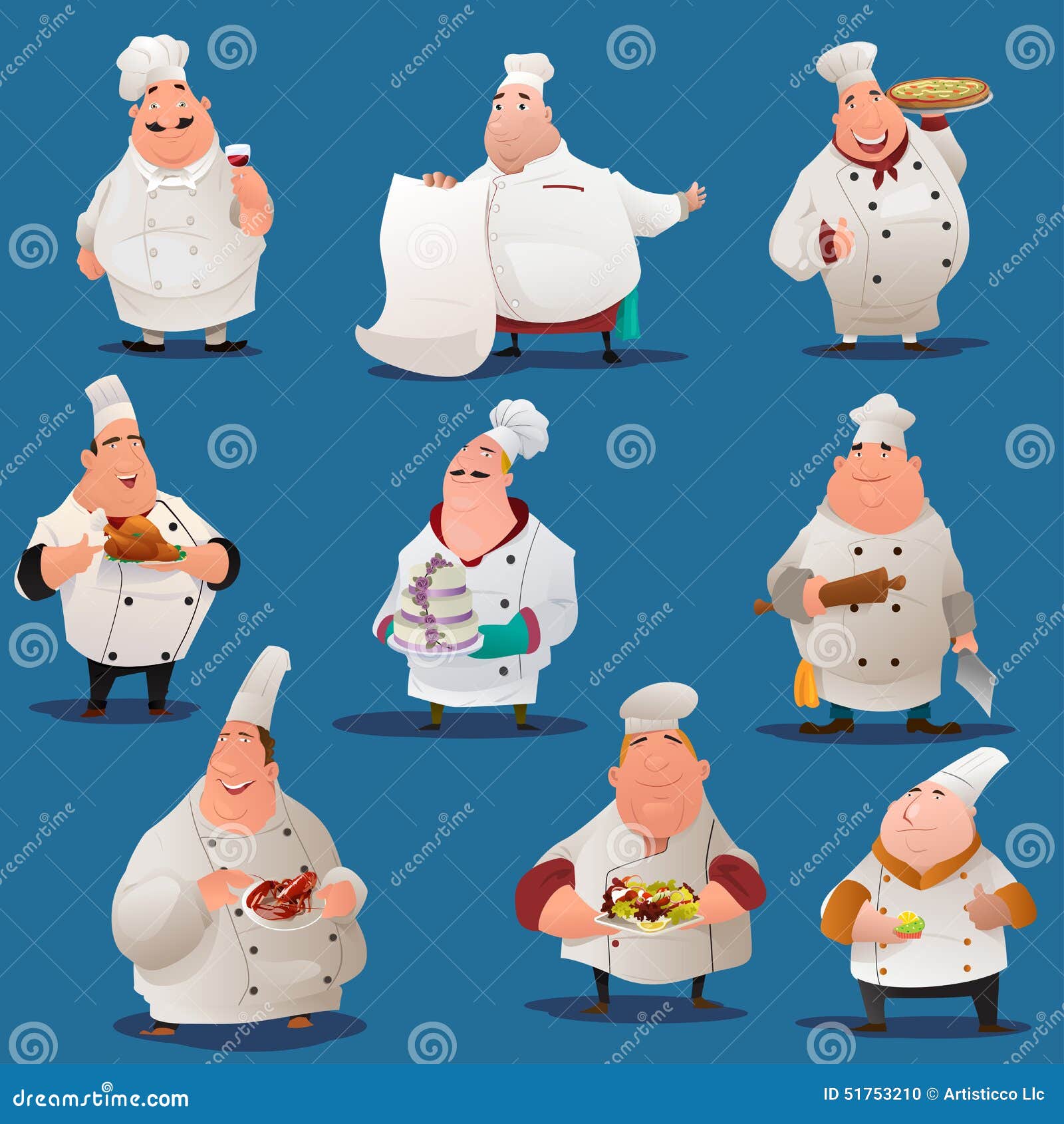 Chef characters stock illustration. Illustration of cook - 51753210