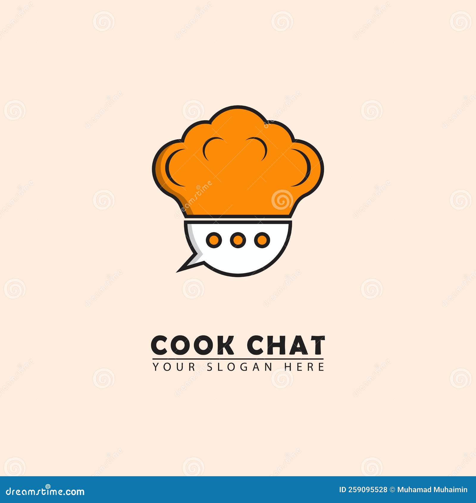 Chef chat logo icon vector stock vector. Illustration of message ...