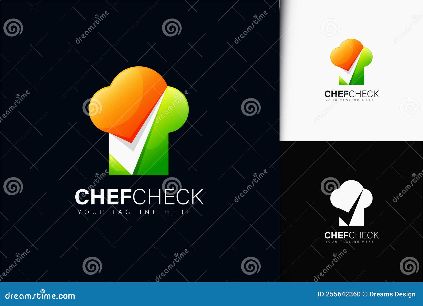 Chef Check Logo Design with Gradient Stock Vector - Illustration of ...