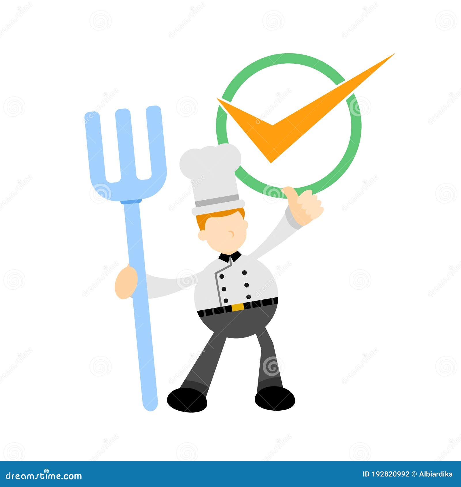 Chef Man and Yellow Checklist Cartoon Doodle Flat Design Vector ...