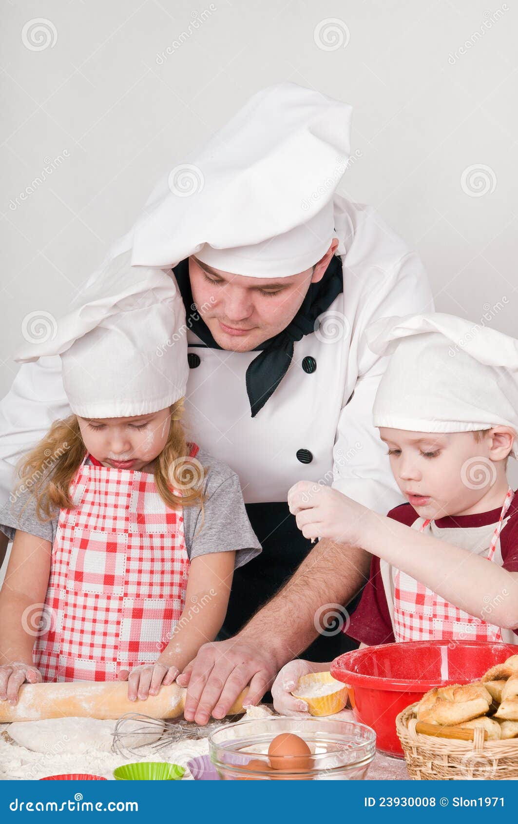 Chef with children stock photo. Image of little, looking - 23930008