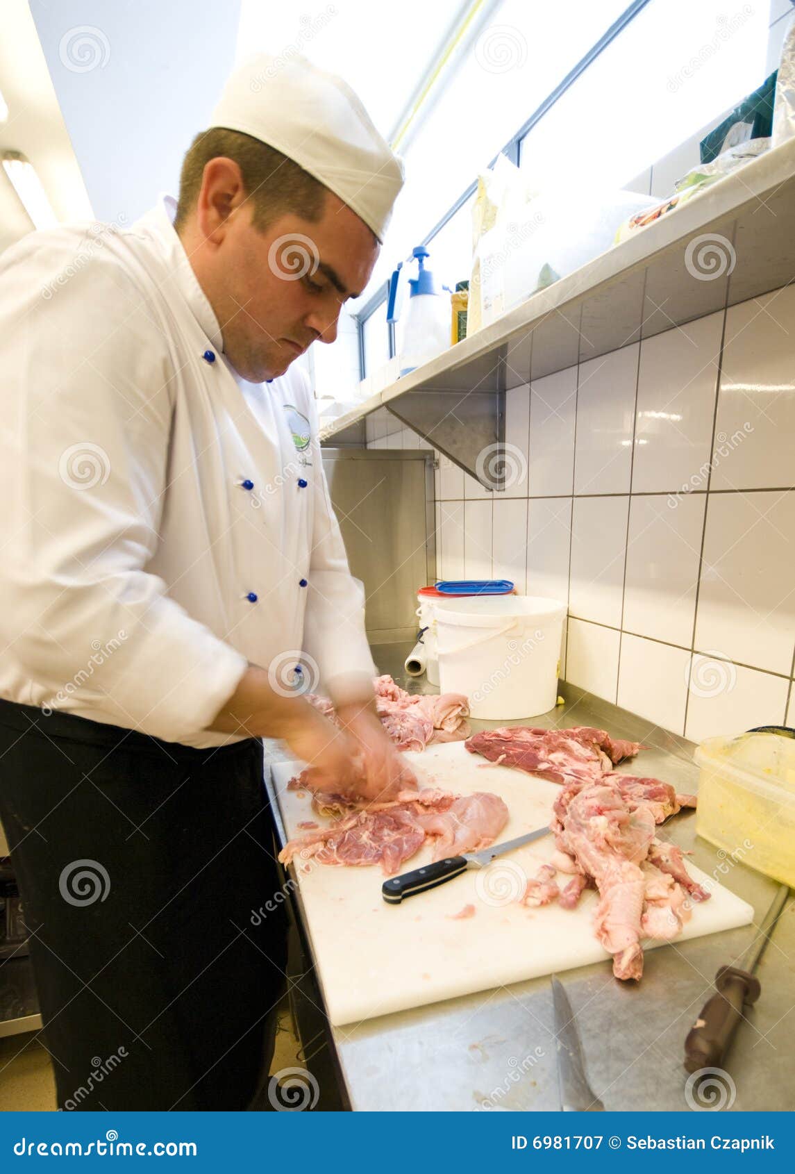 Chef chopping meat stock image. Image of chopping, butcher - 6981707