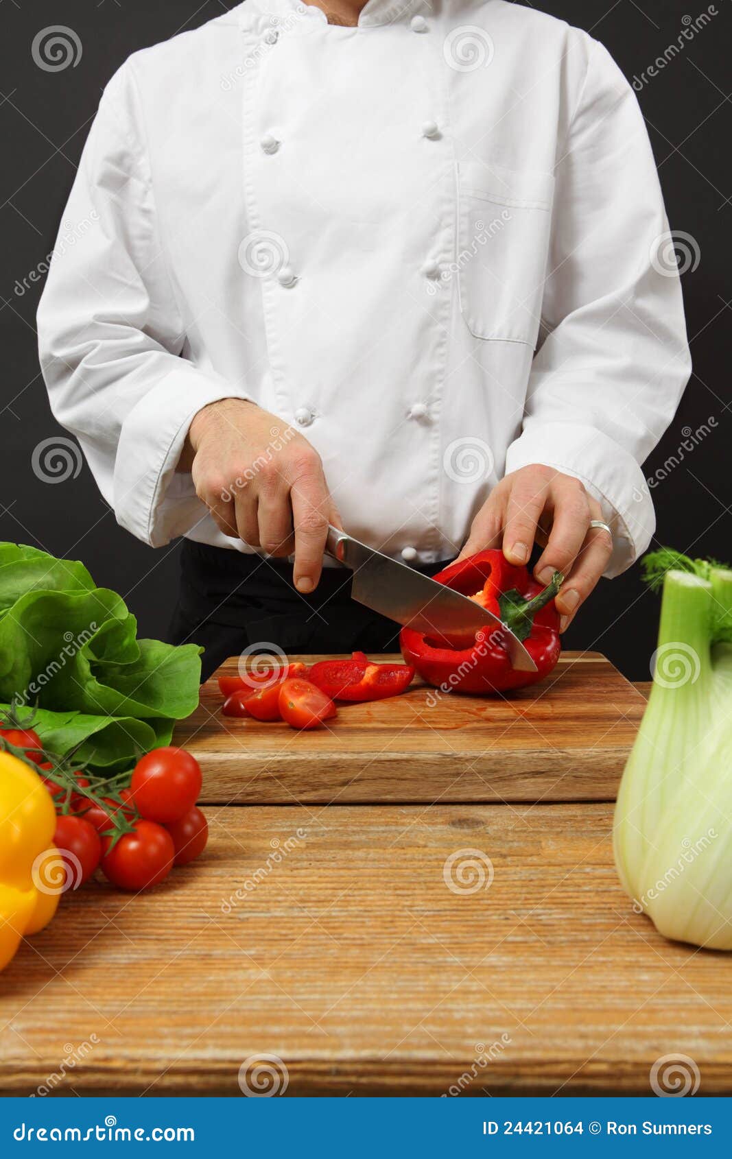 Chef chopping vegetables stock photo. Image of person - 24421064