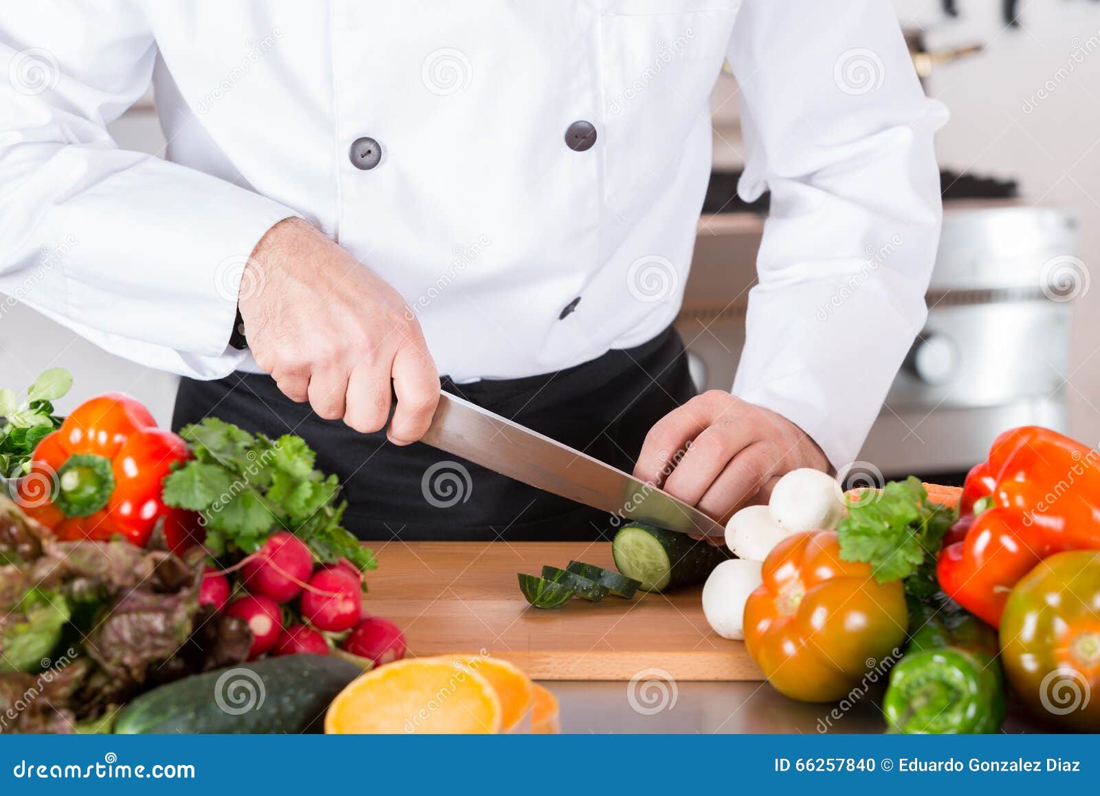 Chef chopping vegetables stock photo. Image of cook, chopping - 66257840