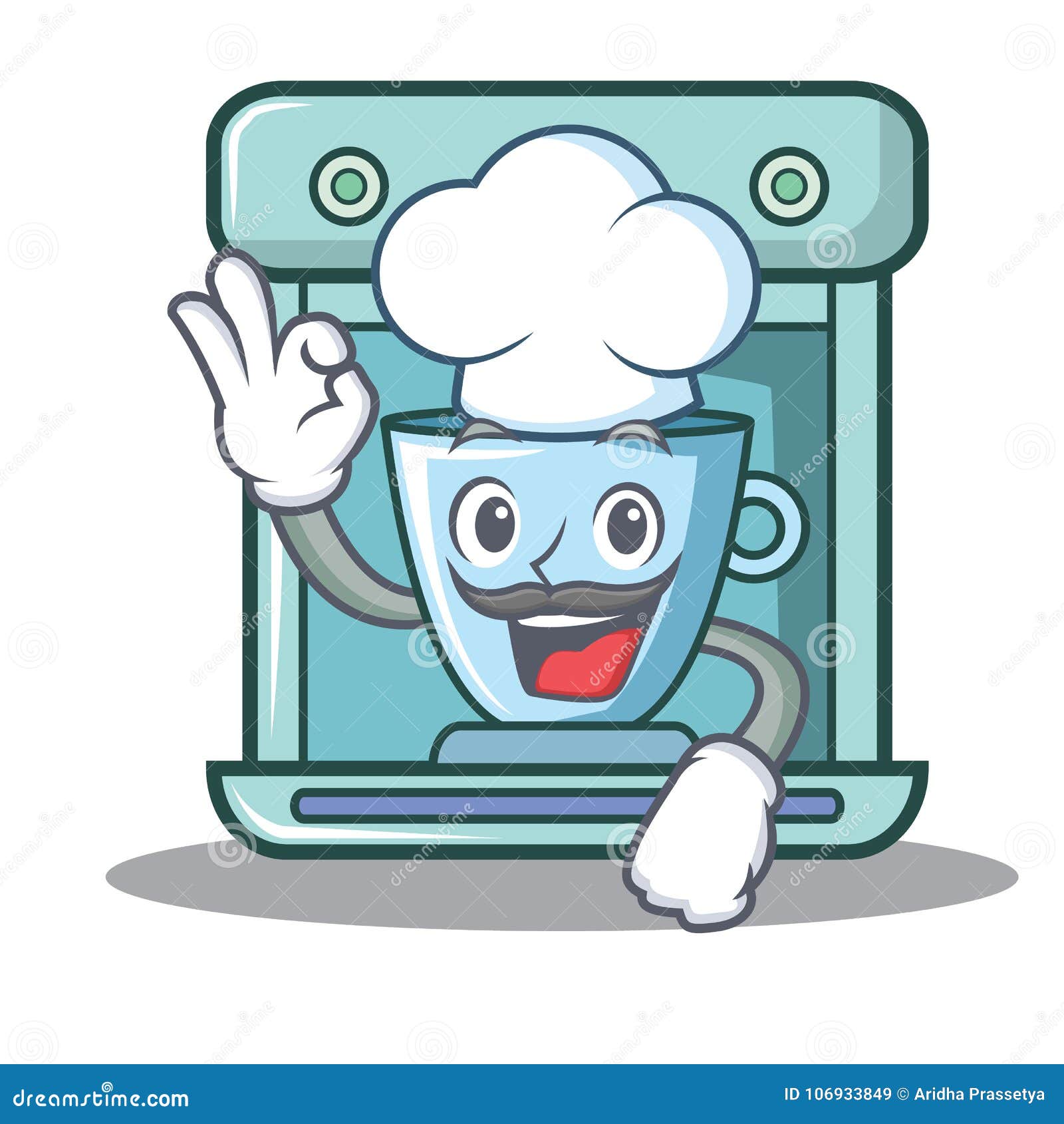 Chef Coffee Maker Character Cartoon Stock Vector - Illustration of ...