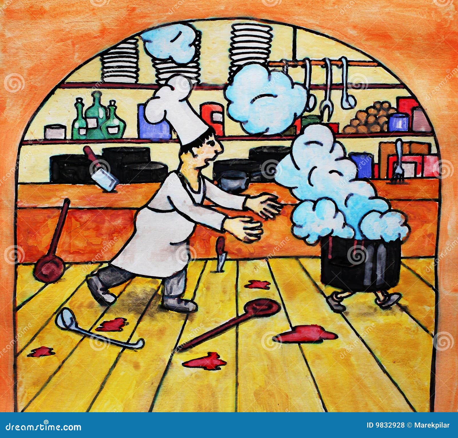 Chef competition stock illustration. Illustration of white - 9832928