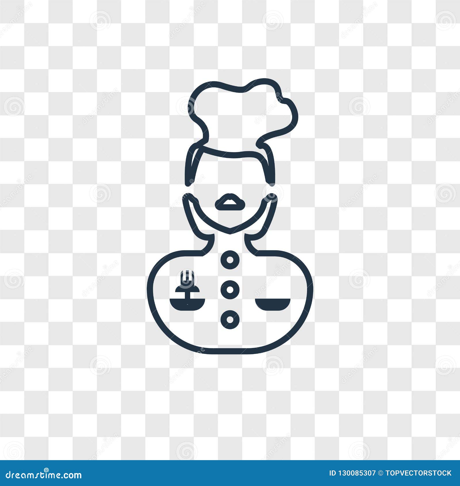 Chef Concept Vector Linear Icon Isolated on Transparent Background ...