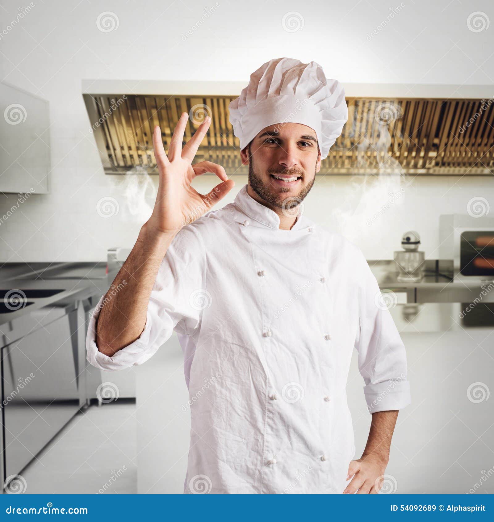 Chef confident in kitchen stock image. Image of healthy - 54092689