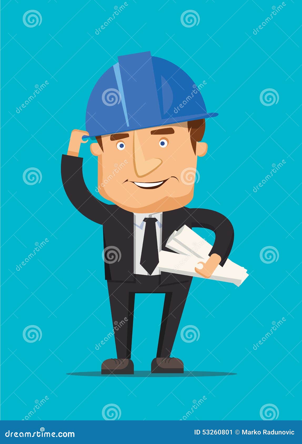 Architect Worker With Documents, Studying Project, Technical ...