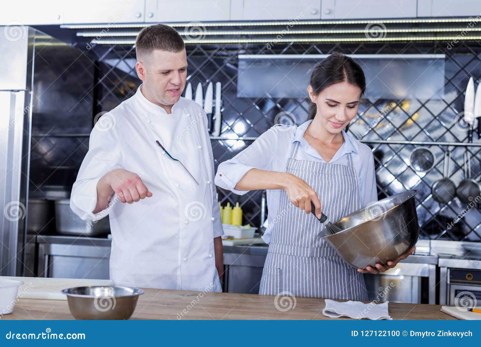 Chef Controlling the Process of Cooking a Dish Stock Photo - Image of ...