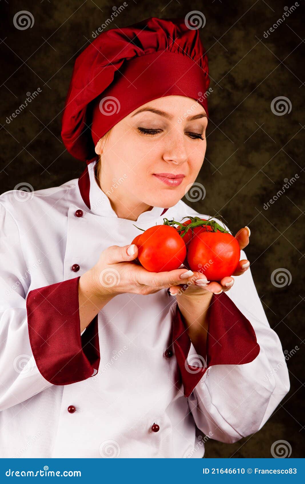 Chef is Controlling Tomato Quality Stock Photo - Image of portrait ...