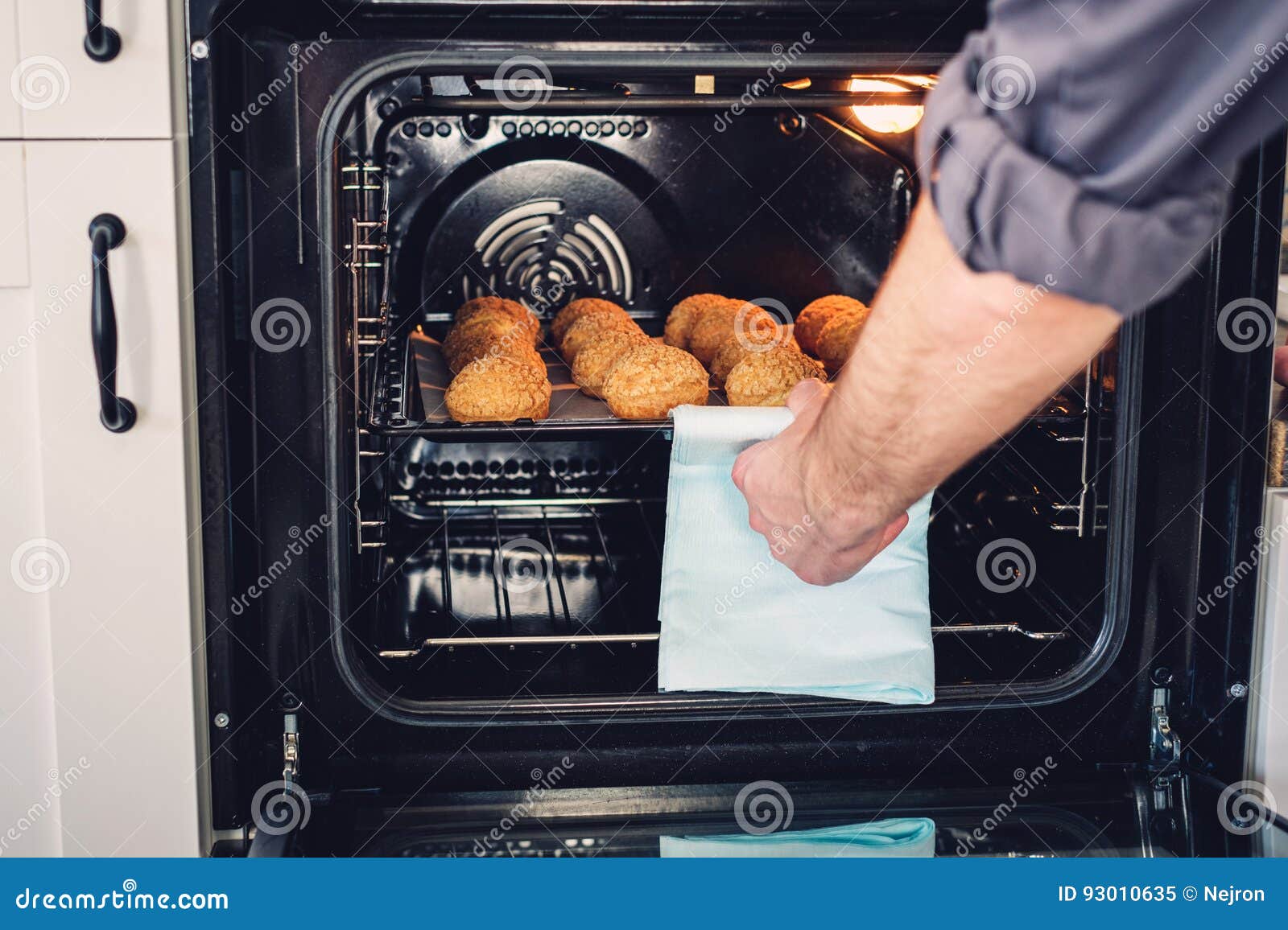 Chef Cook Baking Sweets on a Modern Kitchen Stock Image - Image of ...