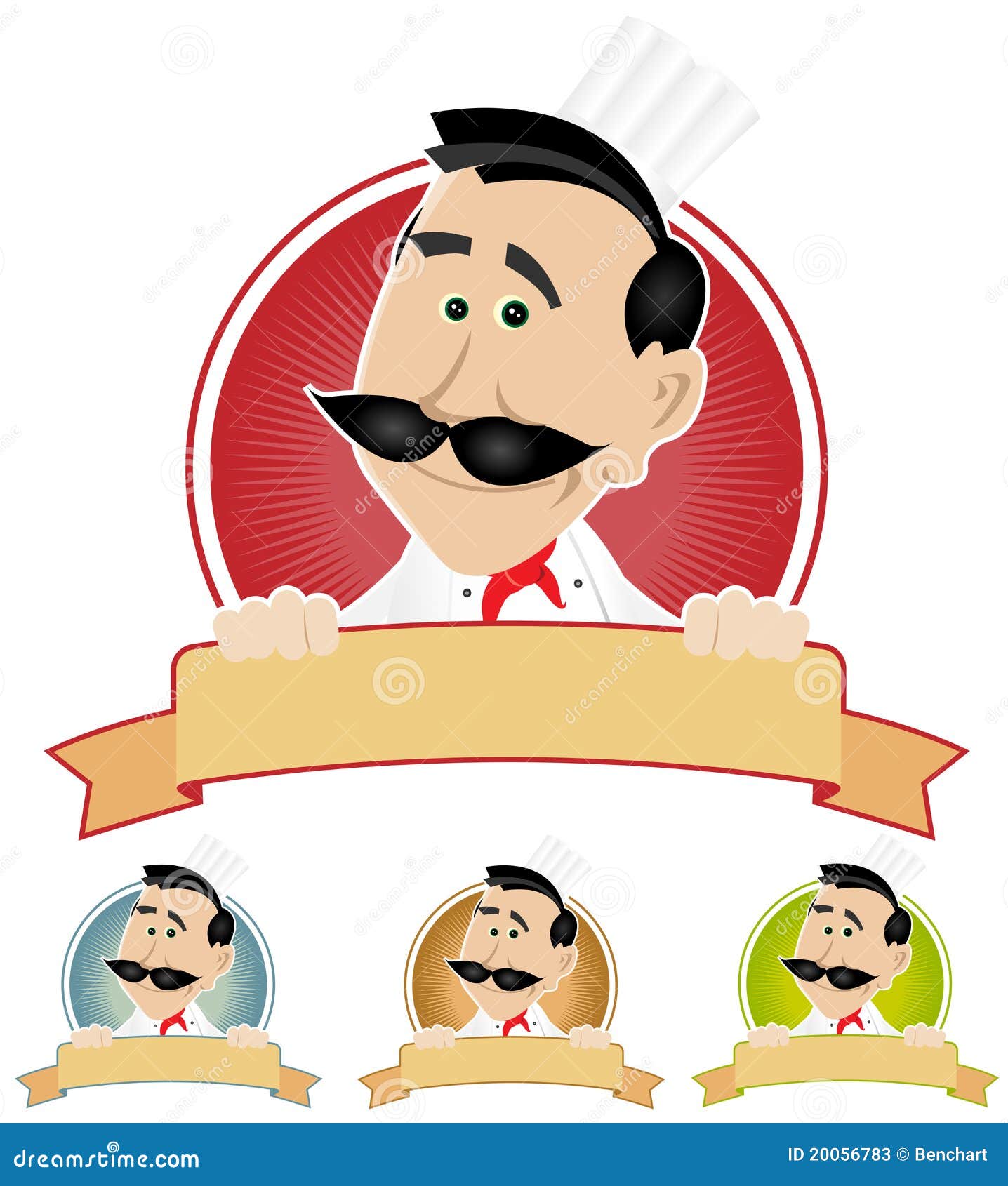 Chef Cook Banner Set stock vector. Illustration of meal - 20056783