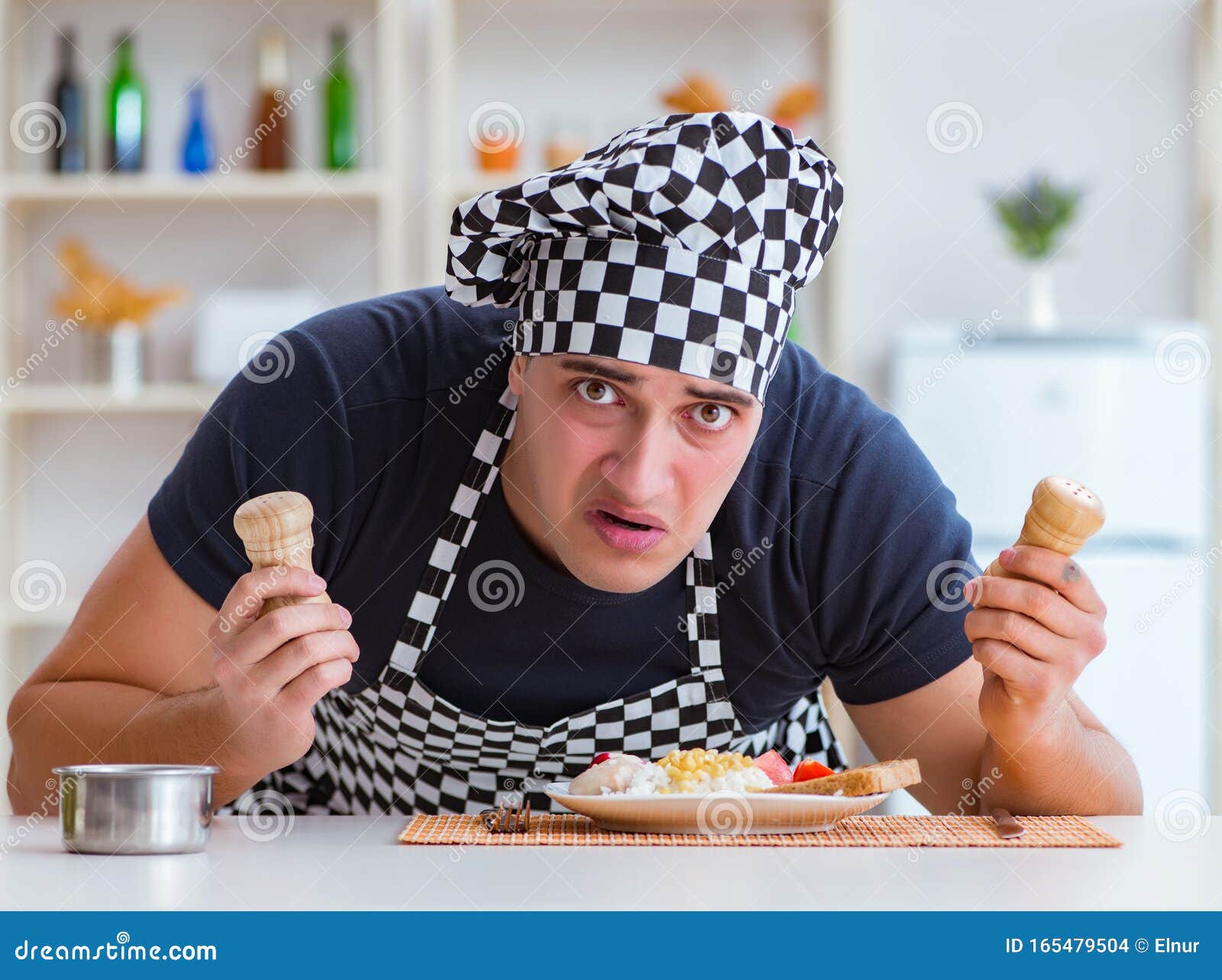 Chef Cook Cooking a Meal Breakfast Dinner in the Kitchen Stock Photo ...