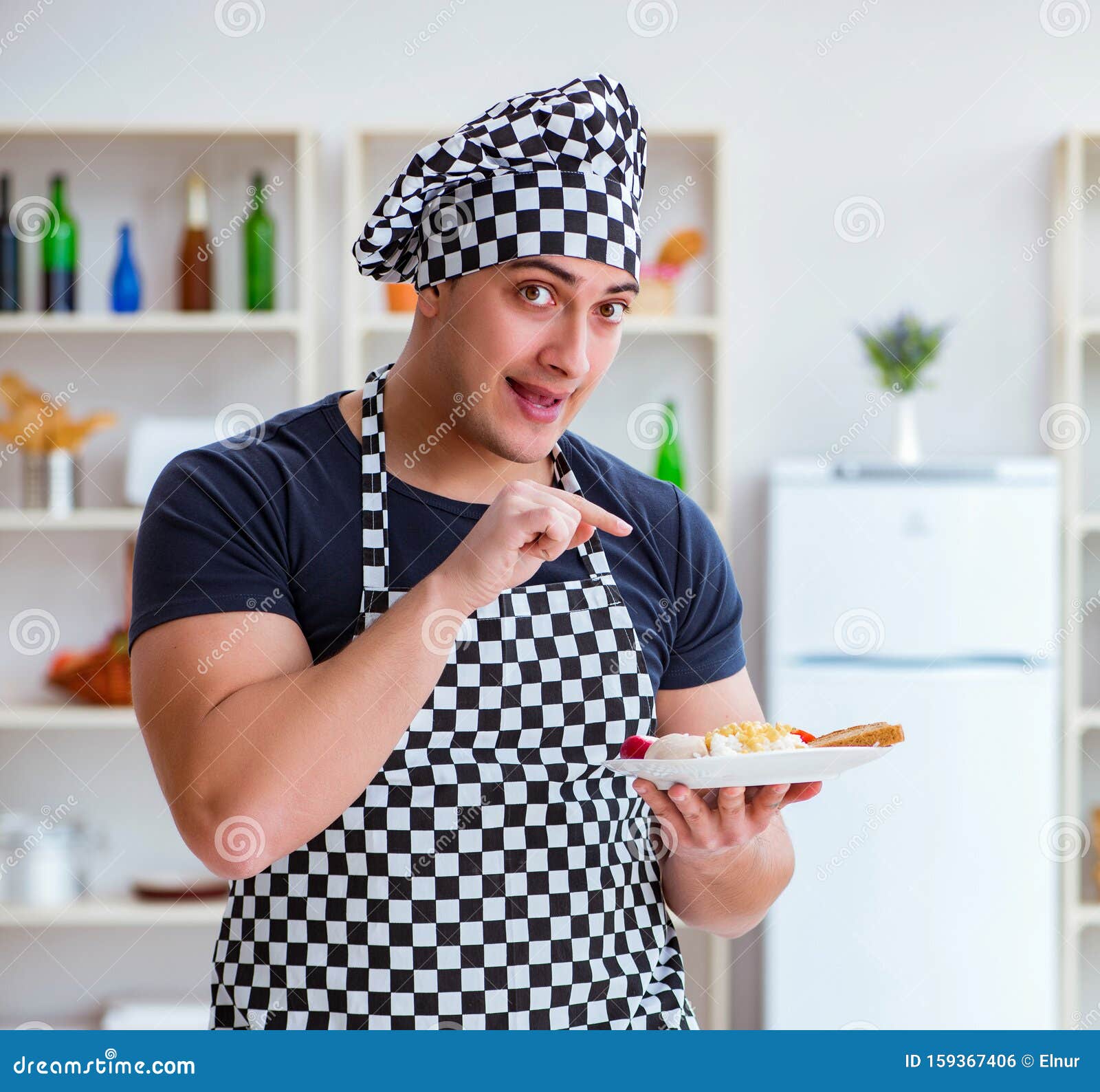 Chef Cook Cooking a Meal Breakfast Dinner in the Kitchen Stock Photo ...