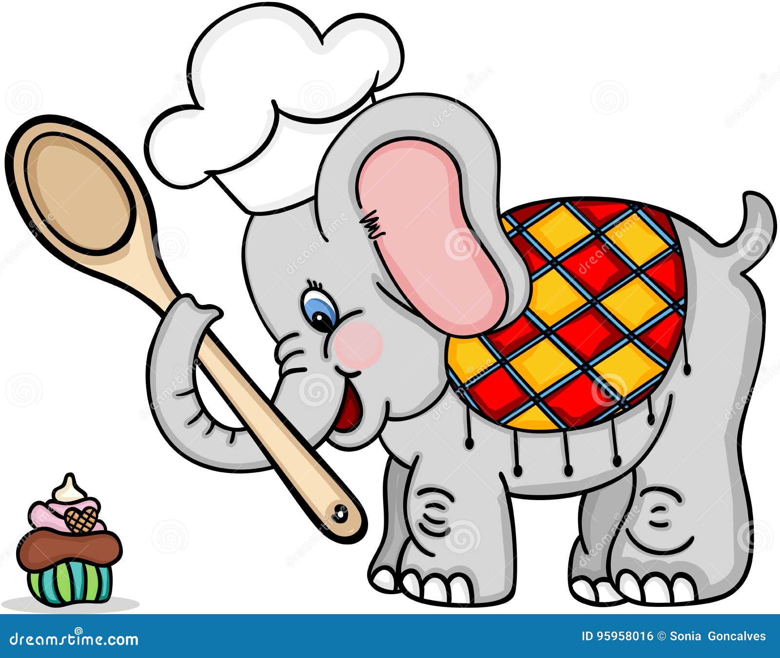 Elephant Cook Illustration | CartoonDealer.com #117378098