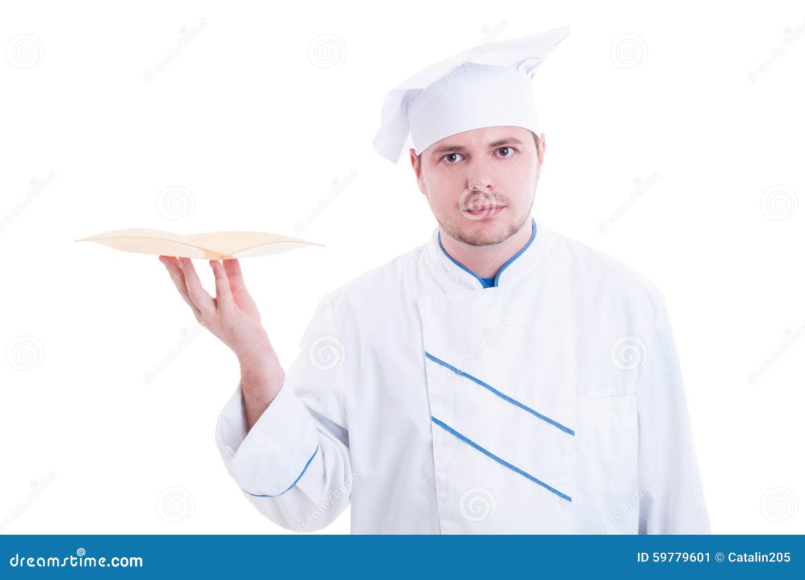 Chef or Cook Holding an Empty Plate, Platter or Dish Stock Image ...
