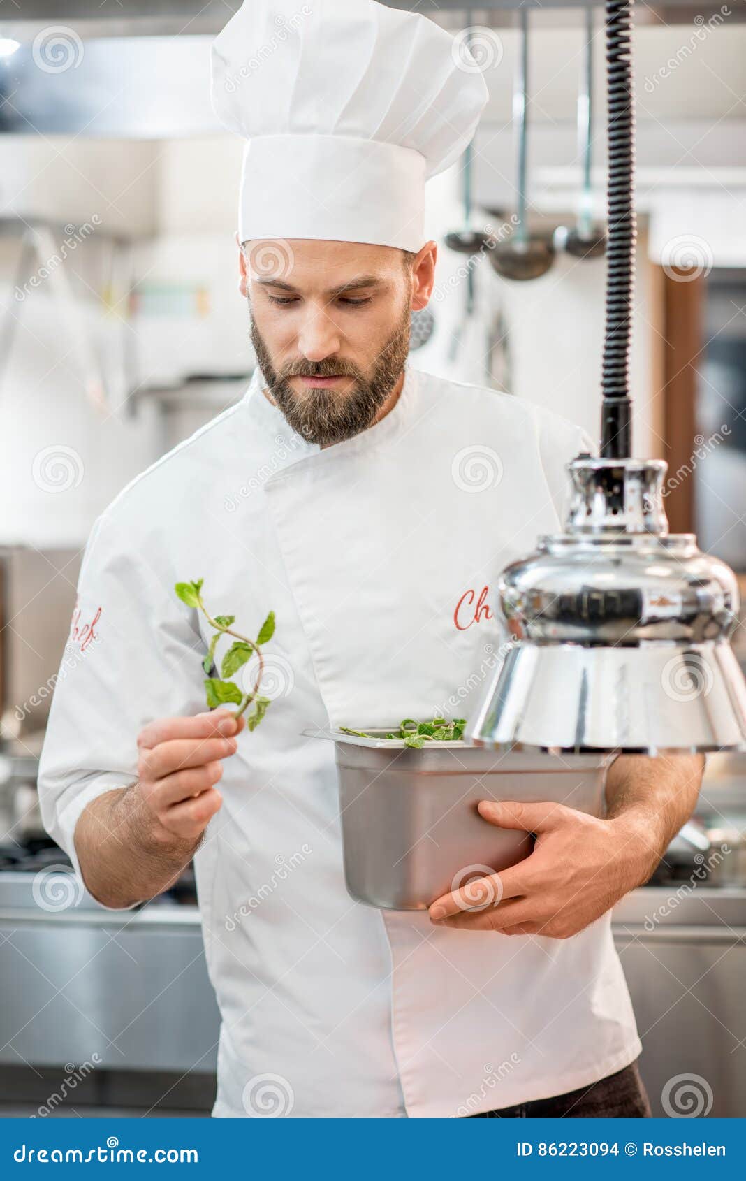Chef cook at the kitchen stock photo. Image of chef, kitchen - 86223094
