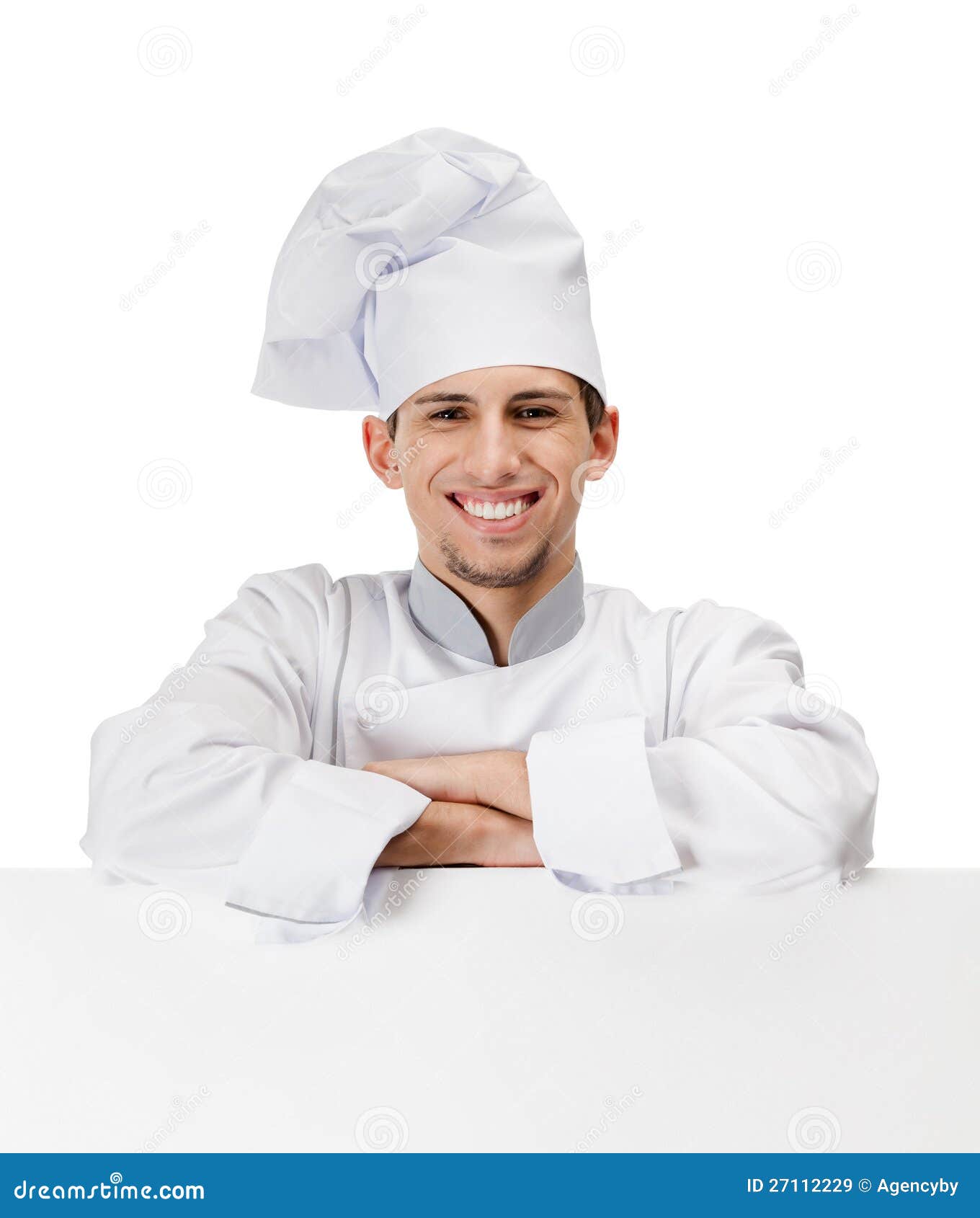 Chef Cook Leans on a Cardboard Sheet Stock Image - Image of copy, hair ...