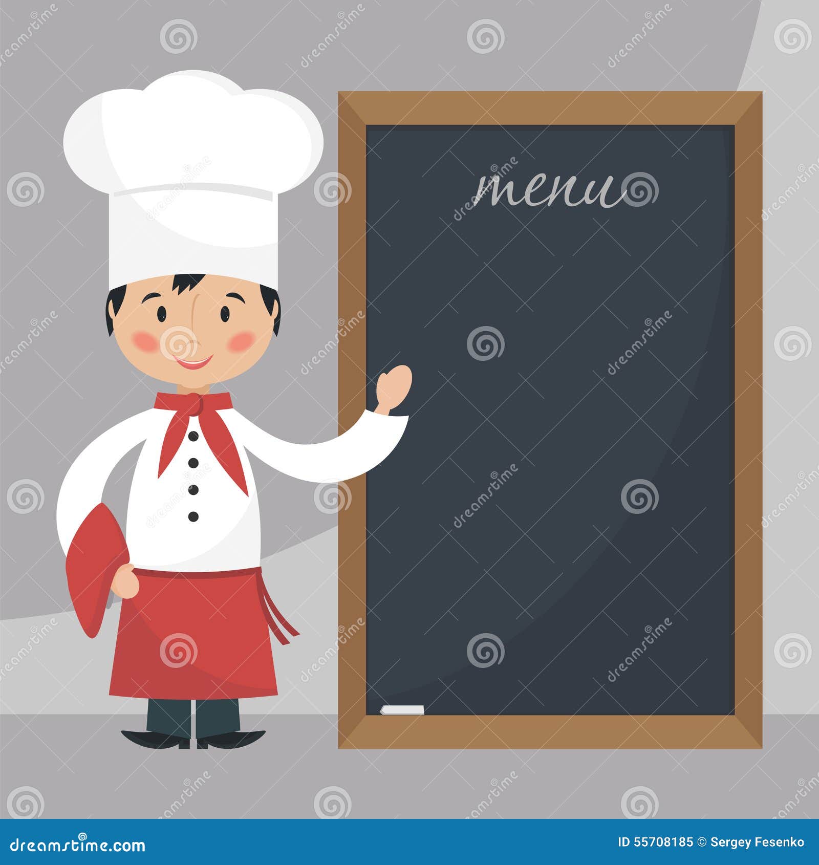 Chef cook with menu. stock vector. Illustration of board - 55708185