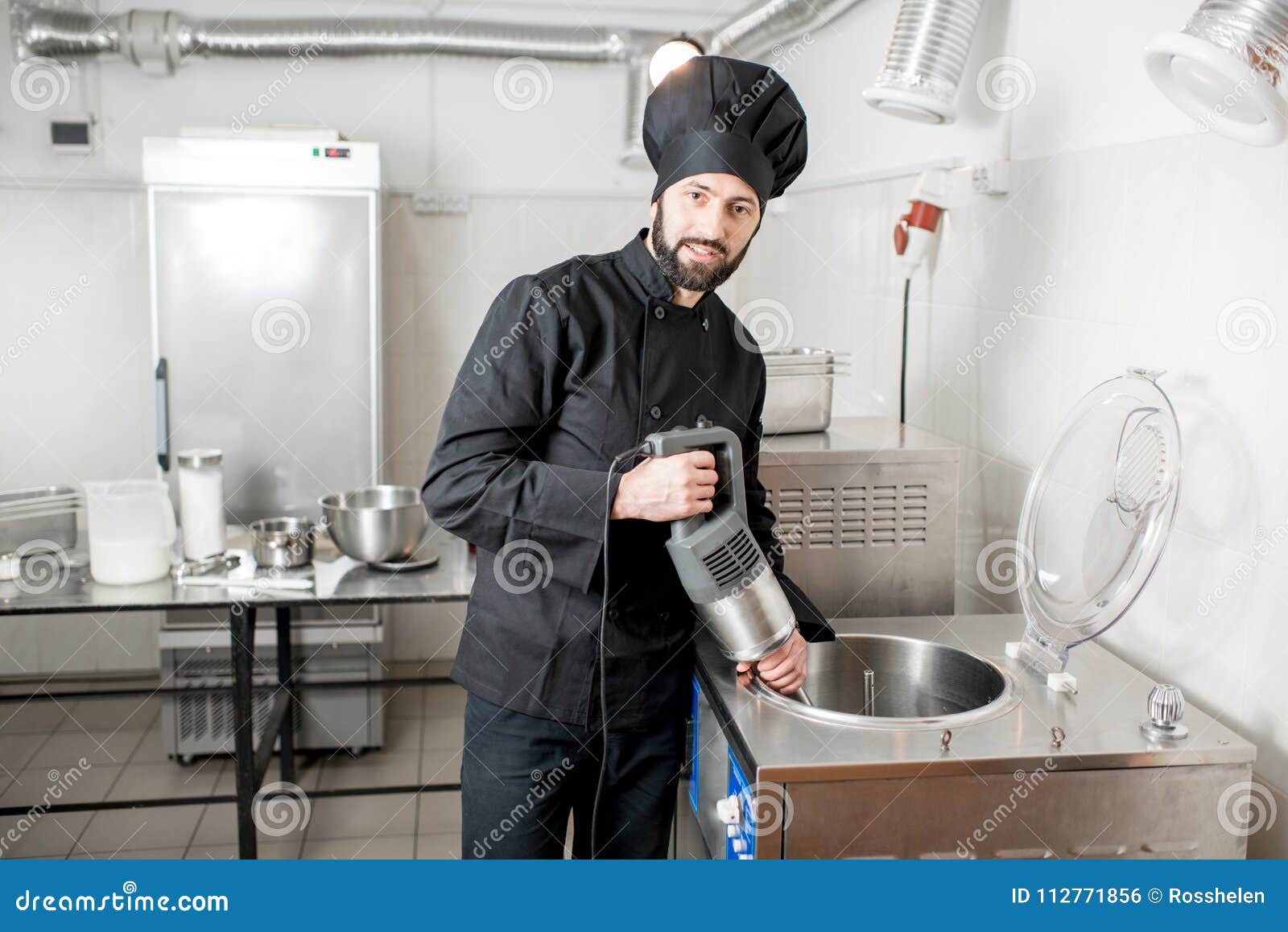 Chef cook making ice cream stock photo. Image of handsome - 112771856