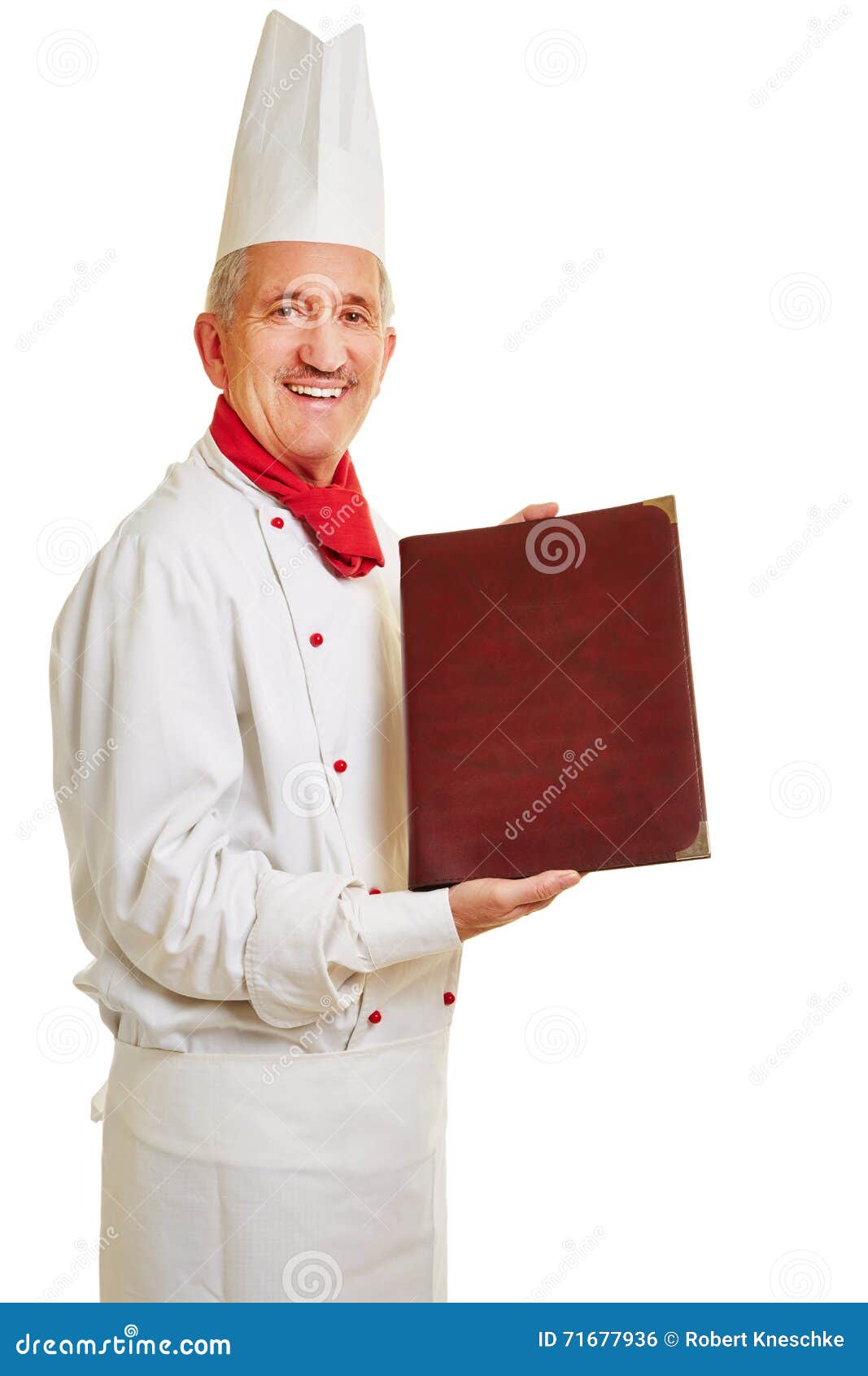 Chef cook offering menu stock photo. Image of card, cutout - 71677936