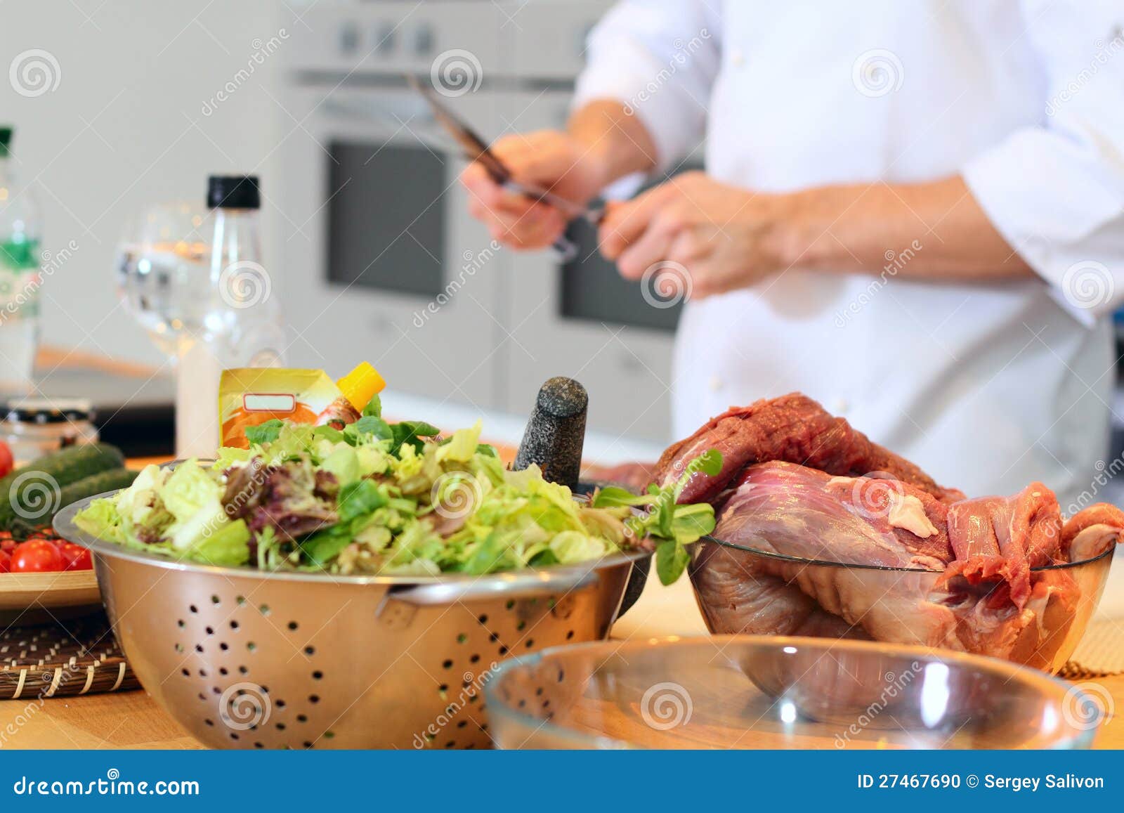 Chef Cook Preparing for Cooking Stock Photo - Image of culinary, steak ...