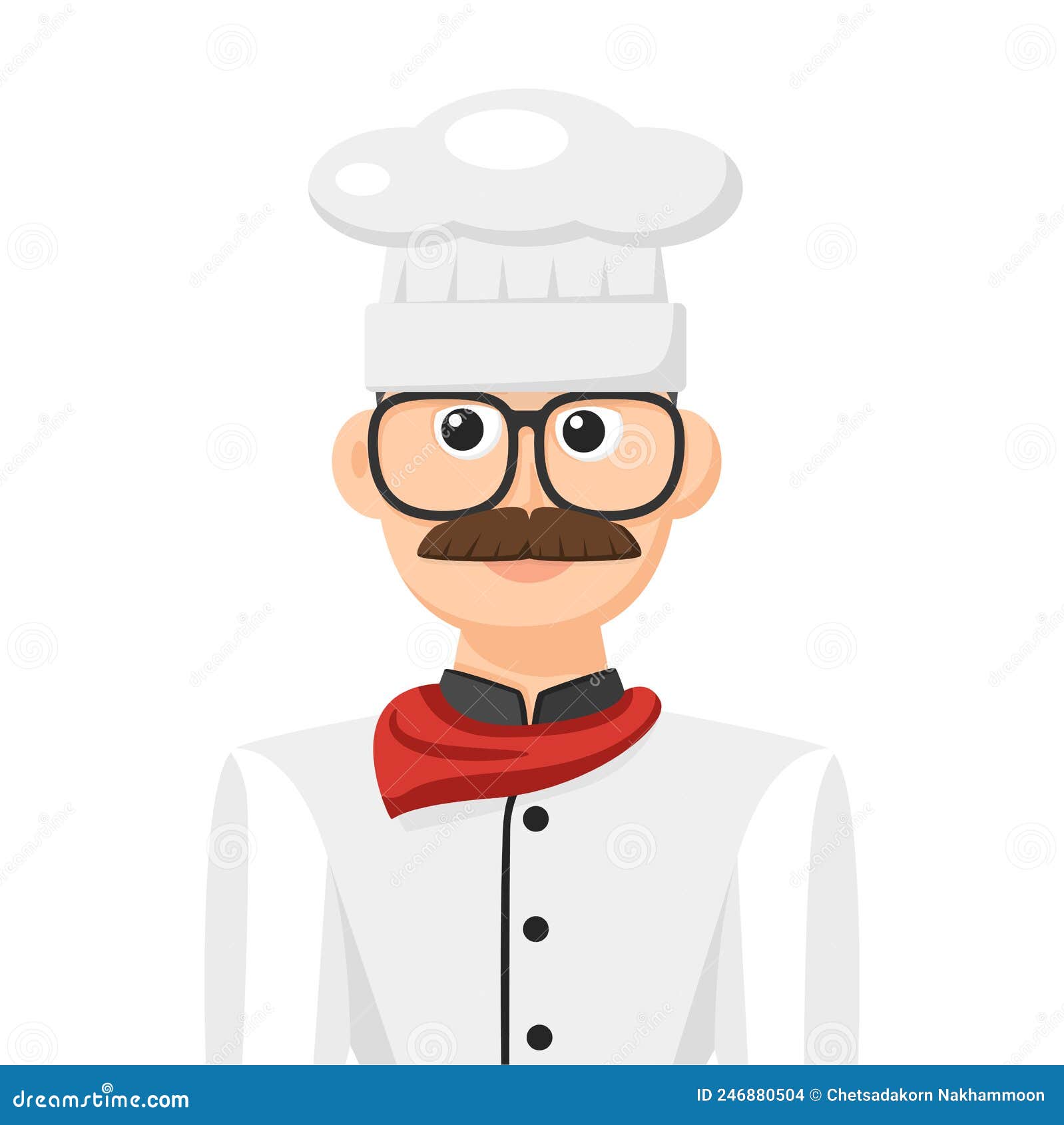 Chef or Cook in Simple Flat Vector. Personal Profile Icon or Symbol ...