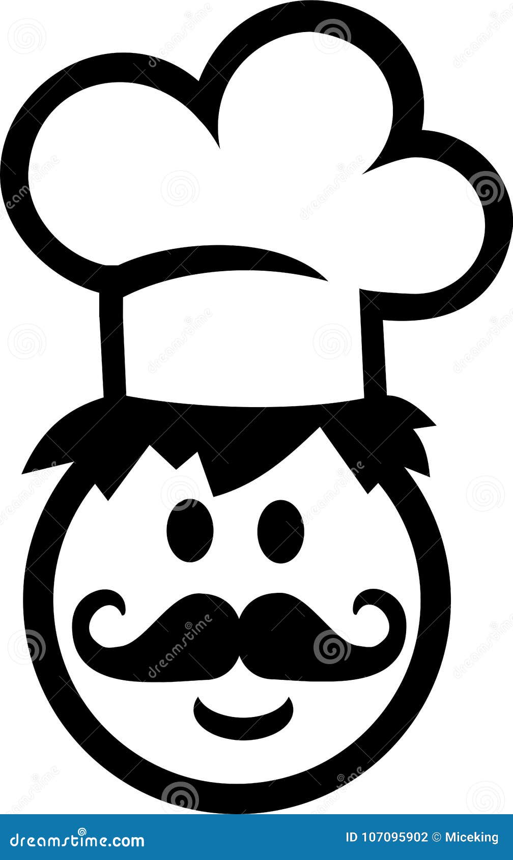 Chef Cook Smiley with Chef`s Hat Stock Vector - Illustration of design ...