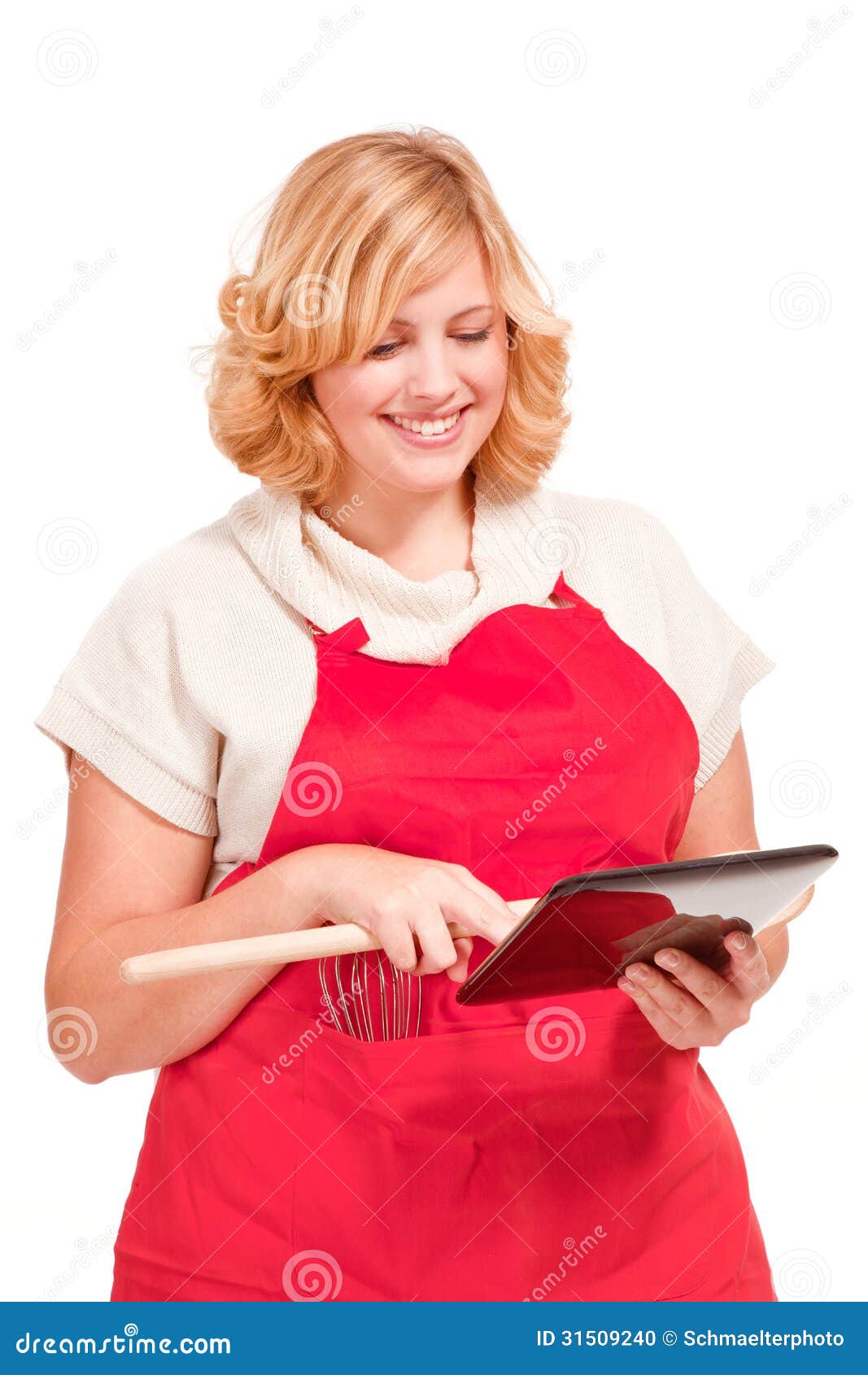 Chef Cook Using a Tablet Computer Stock Photo - Image of happy ...