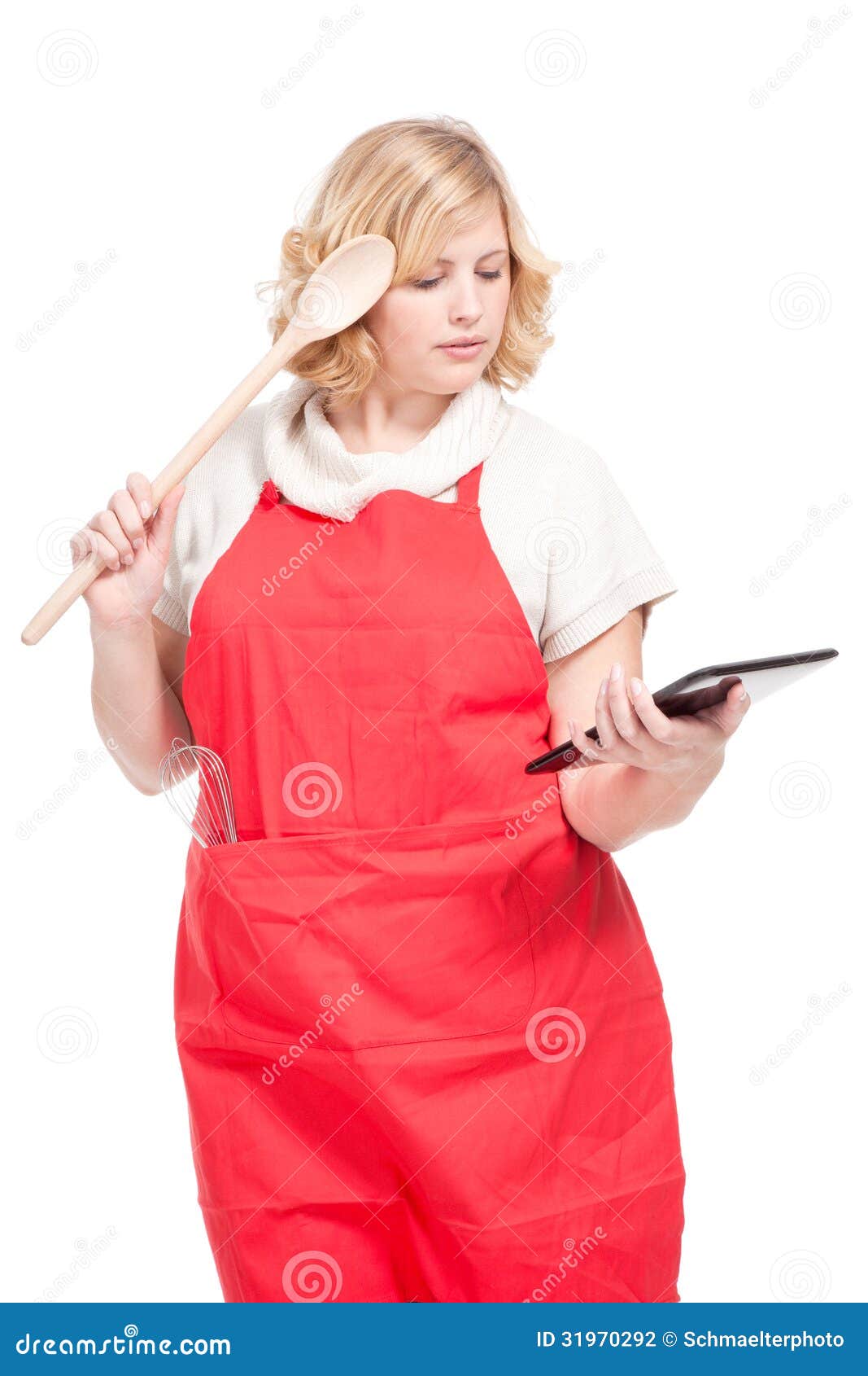 Chef Cook Using a Tablet Computer Stock Photo - Image of happy, female ...