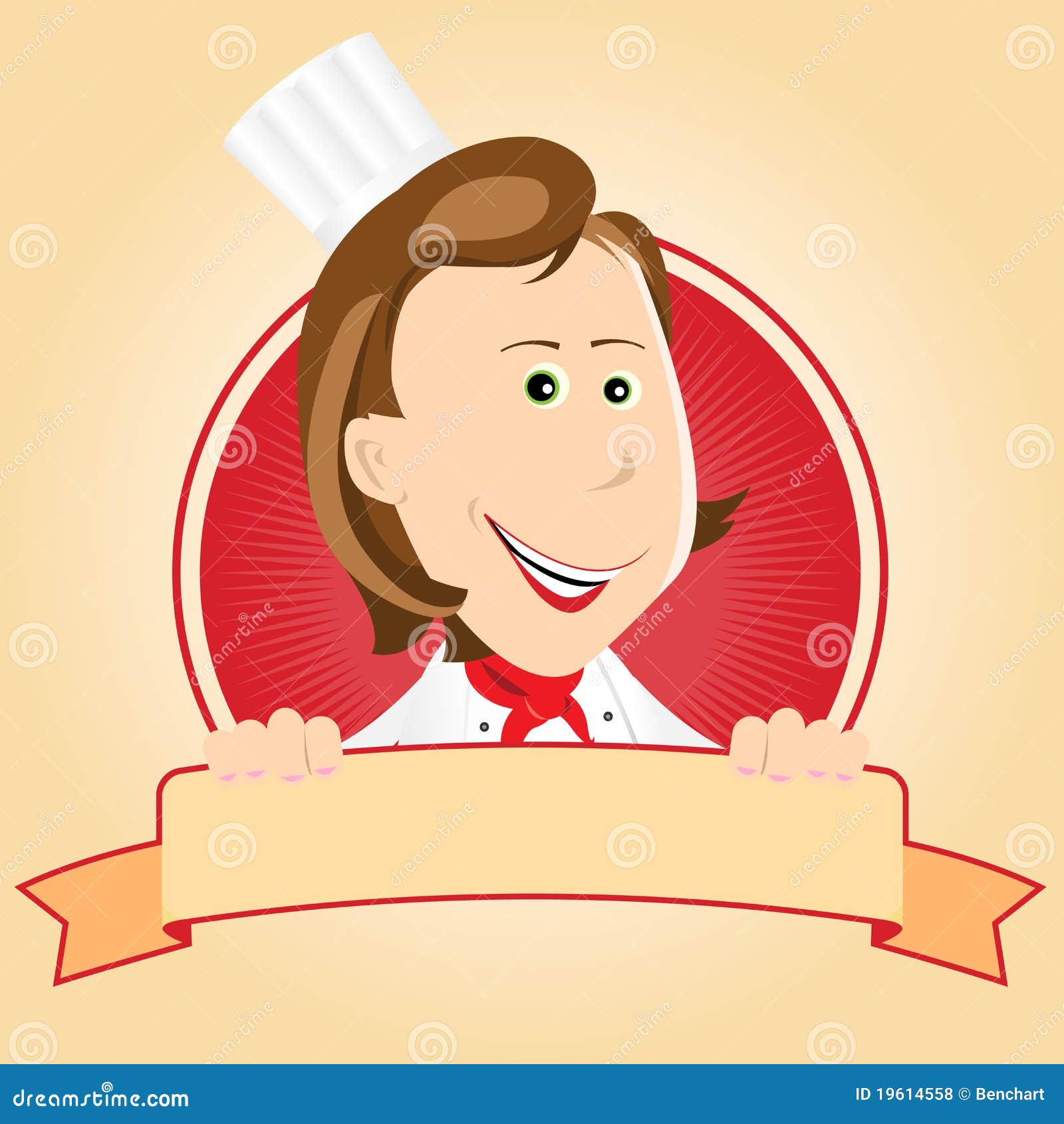 CHef Cook Woman Banner stock illustration. Illustration of cook - 19614558