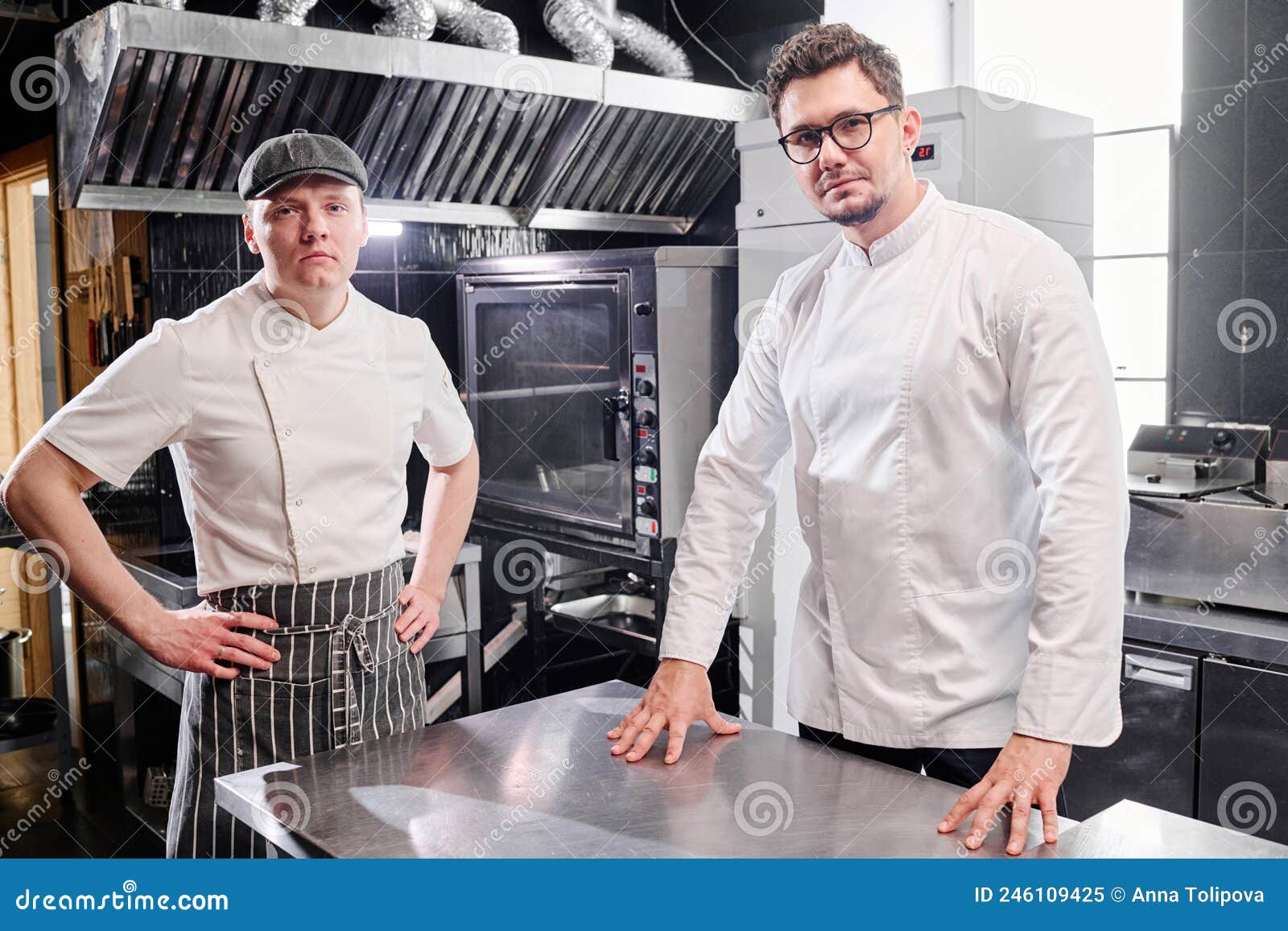 Chef and Cook Working in Kitchen Stock Image - Image of clean ...