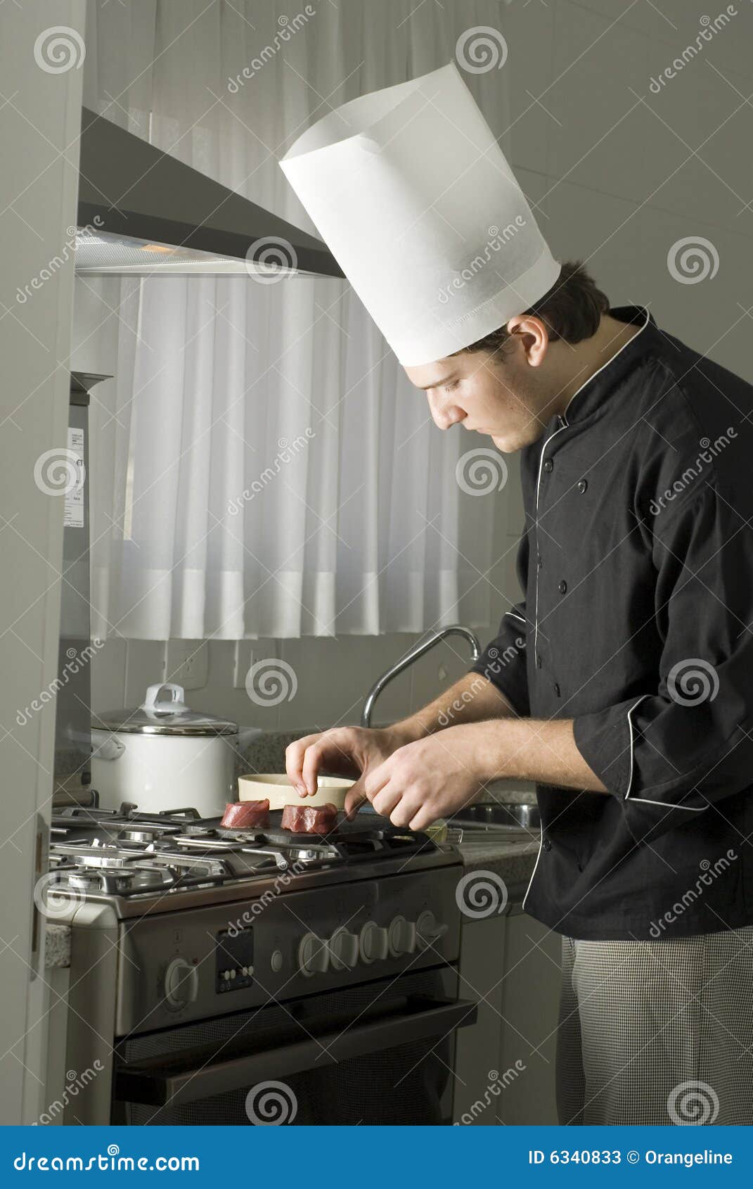 Chef Cooking stock image. Image of inside, midlife, grilling - 6340833