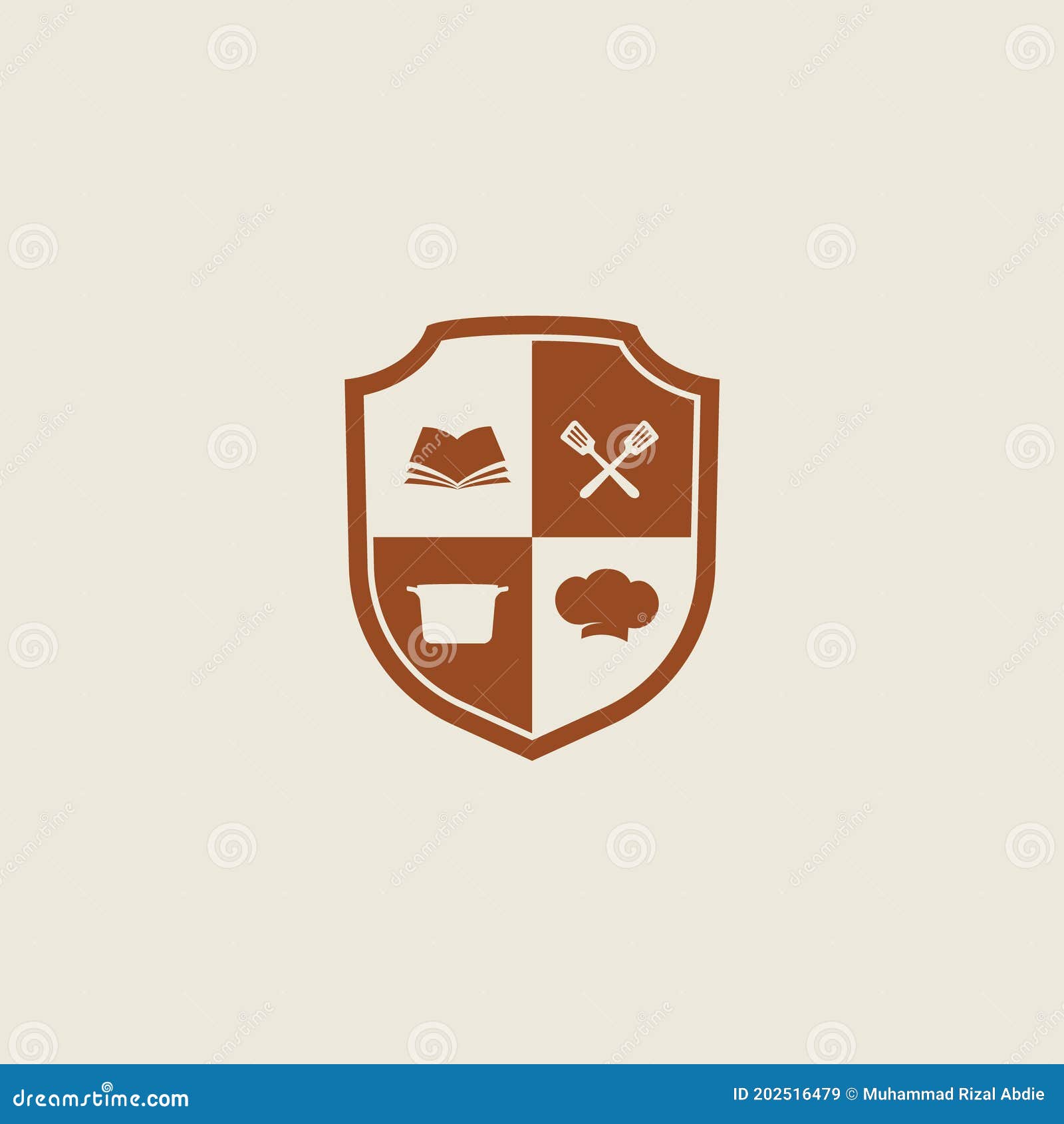Chef Cooking Academy Logo in Shield Shape Vector Icon Symbol Badge ...