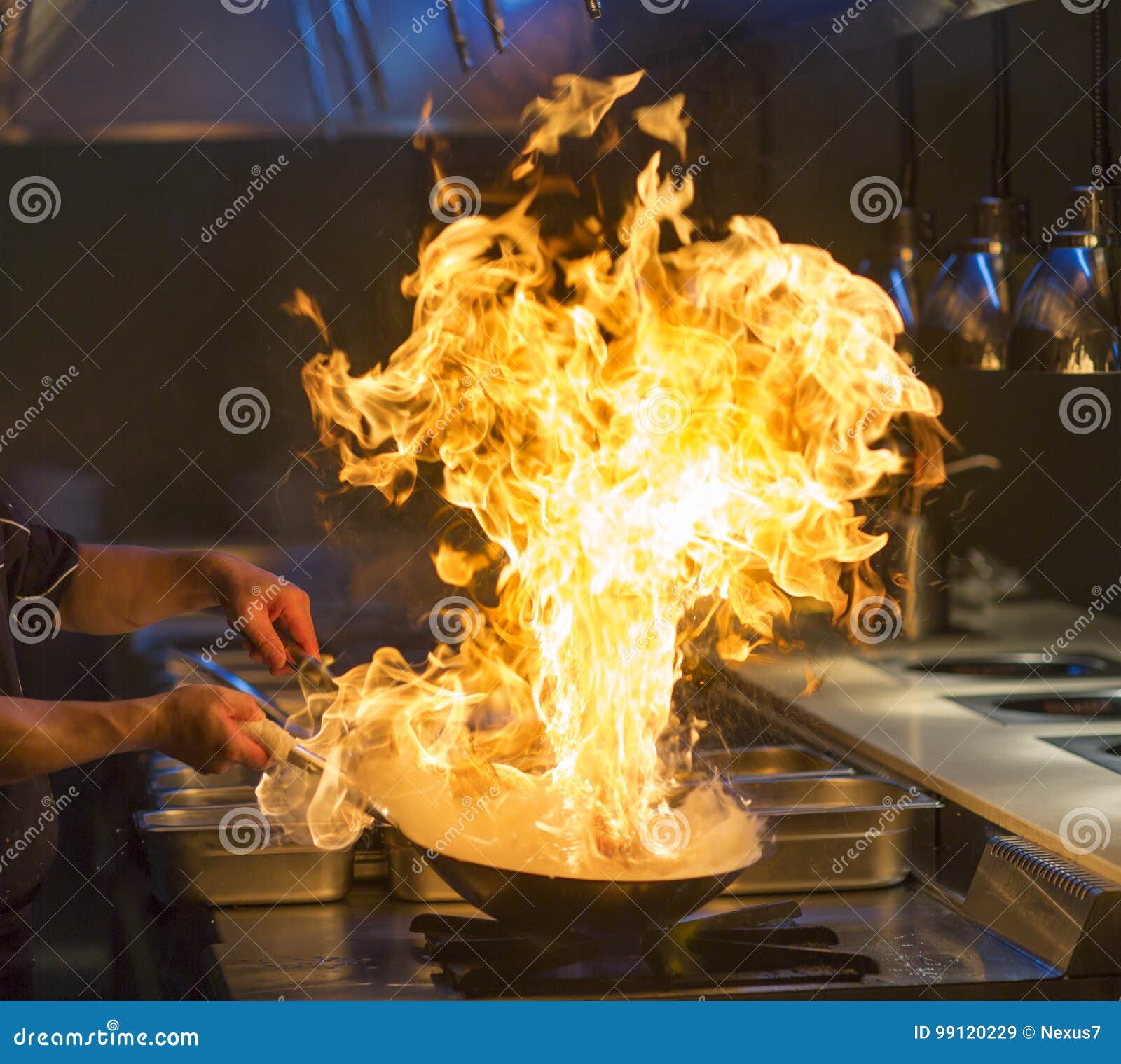 Chef cooking stock image. Image of kitchen, cropped, person - 99120229