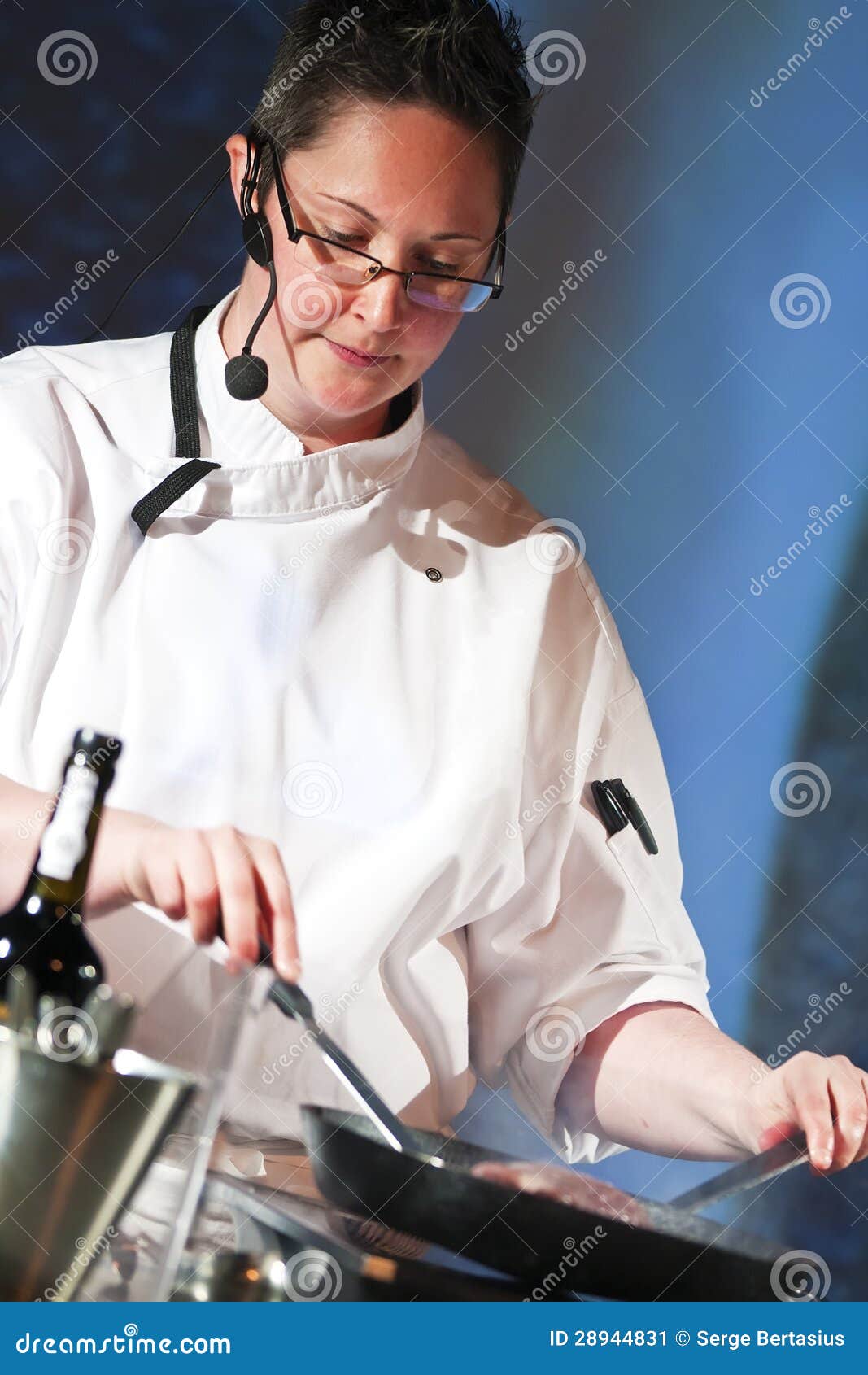 Chef at Cooking Demonstration Stock Image - Image of culinary, modern ...