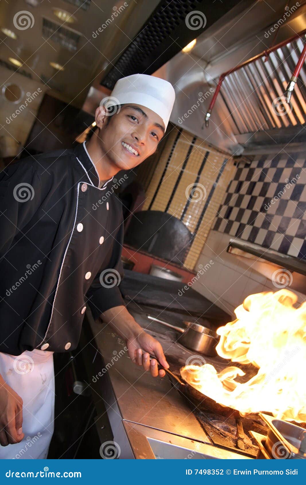 Chef cooking at dinner stock photo. Image of busy, food - 7498352