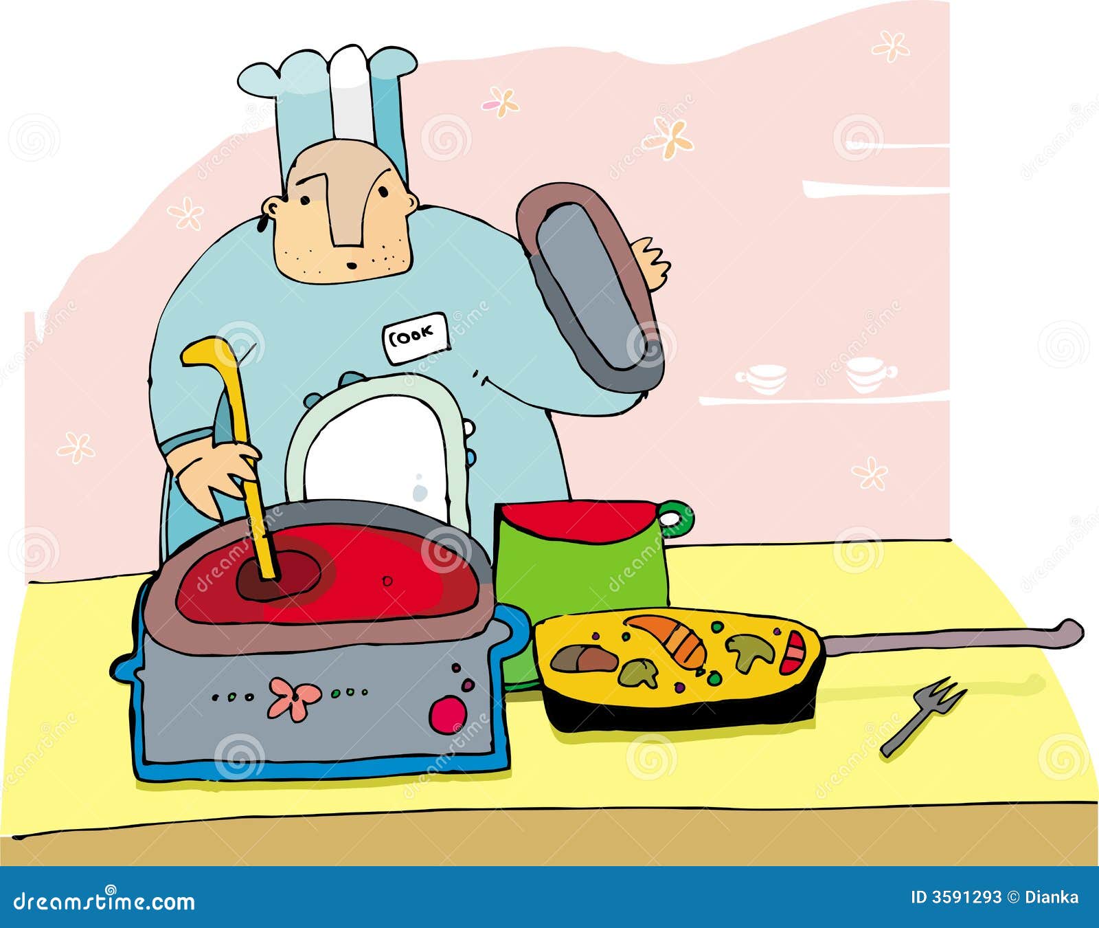 Cooking Food Illustrations Set. Hand Drawn Sketches Cartoon Vector ...