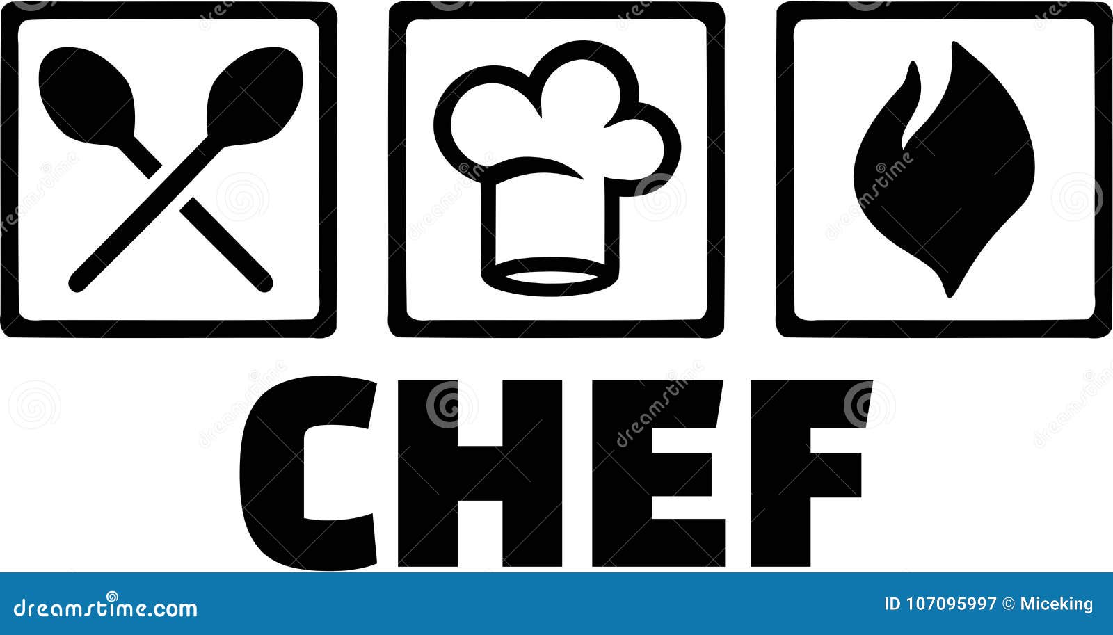 Chef Cooking Icons Kitchen stock vector. Illustration of uniform ...