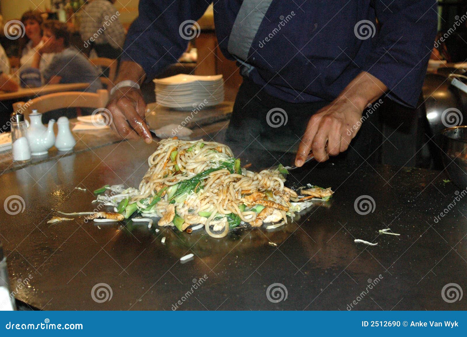 Chef cooking Japanese food stock photo. Image of eating - 2512690