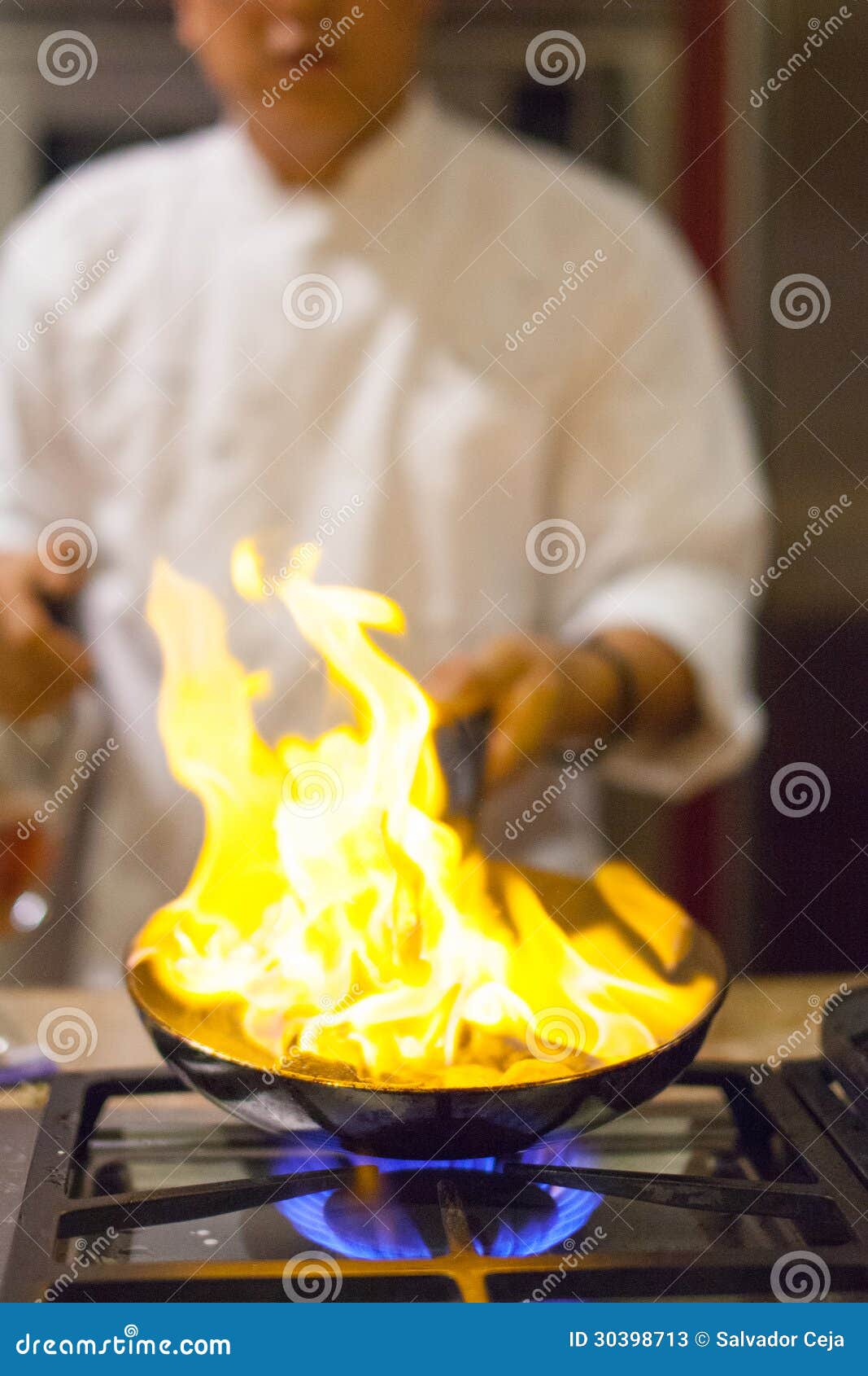 Chef Cooking With Fire