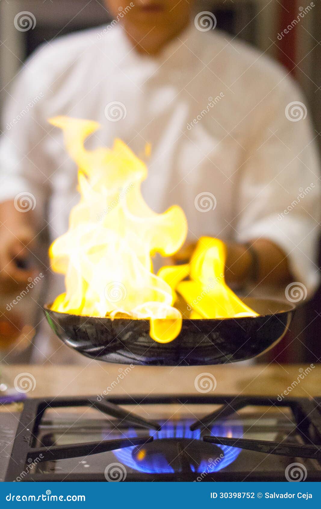 Chef cooking stock photo. Image of steel, fire, fuel - 30398752