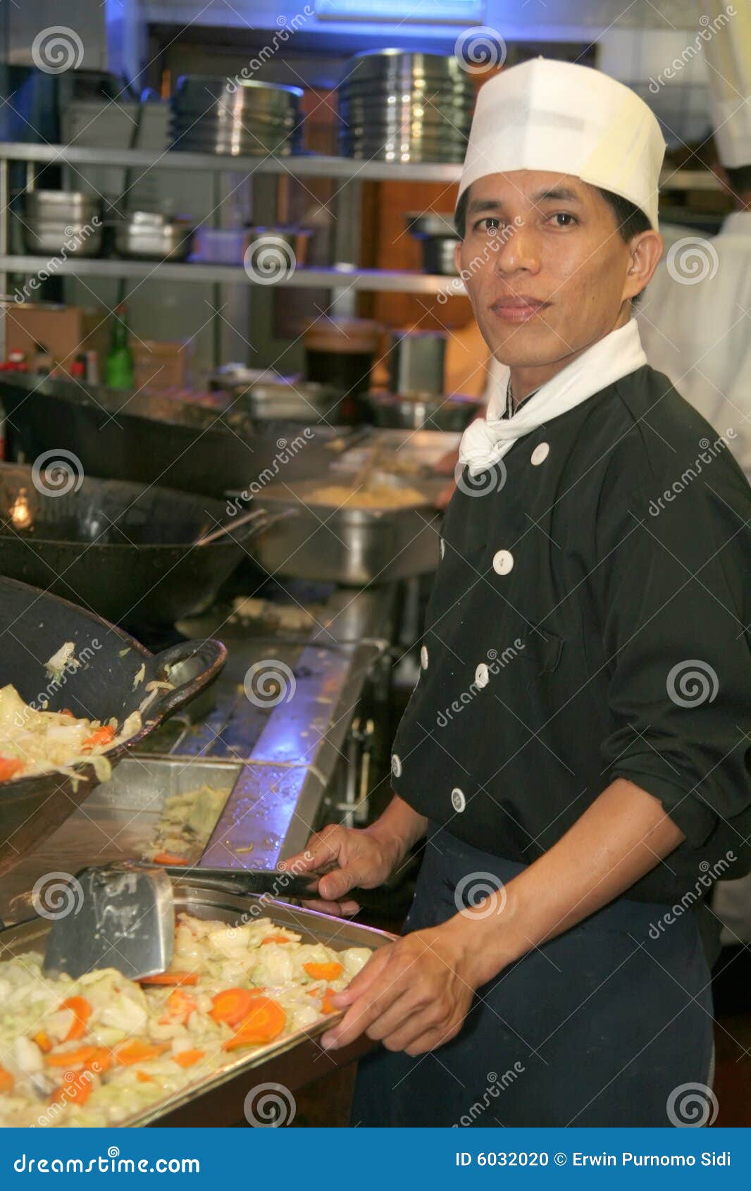 Chef Cooking in Kitchen Restaurant Stock Photo - Image of people, chefs ...