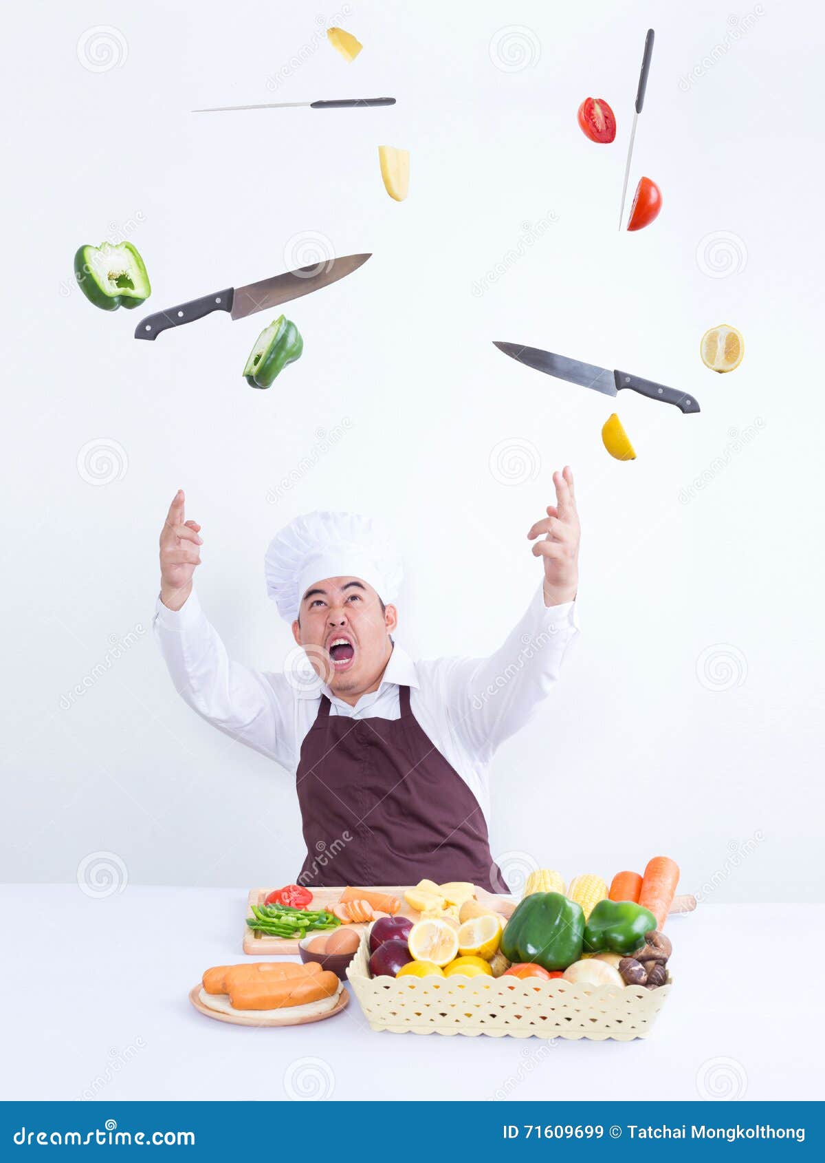 Chef Cooking with Magic Concept Stock Image - Image of creative, fruit ...