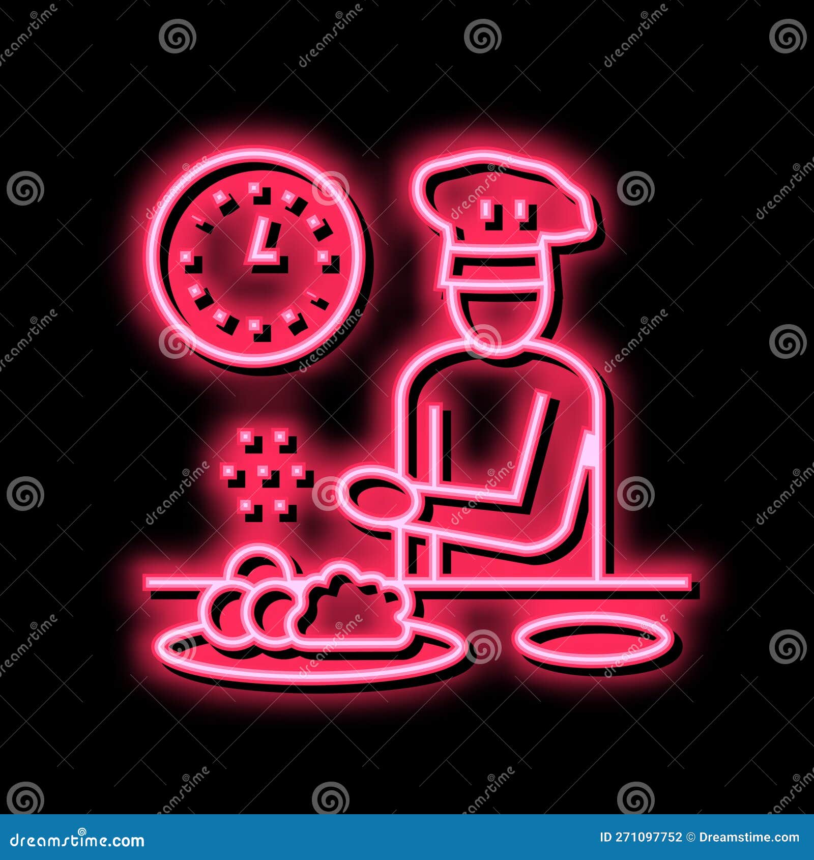 Chef Cooking Neon Glow Icon Illustration Stock Vector - Illustration of ...