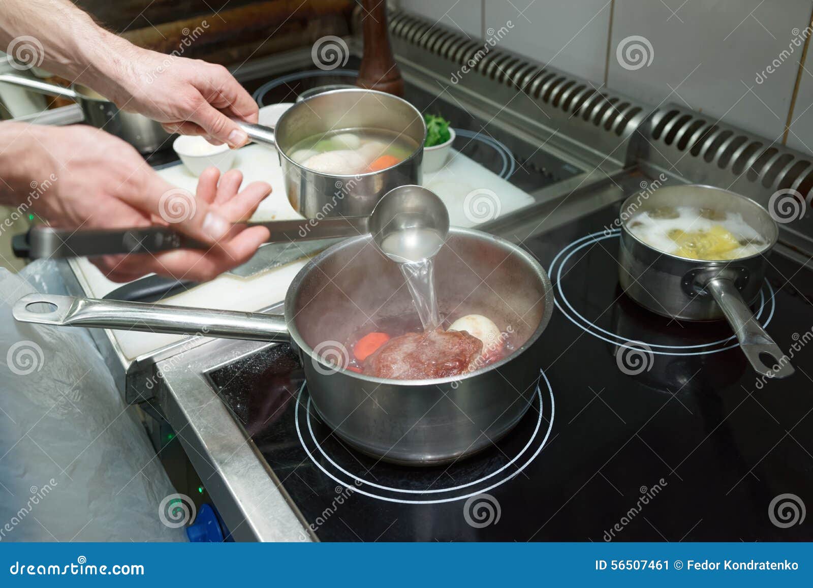 Chef is cooking ox tail stock image. Image of industry - 56507461