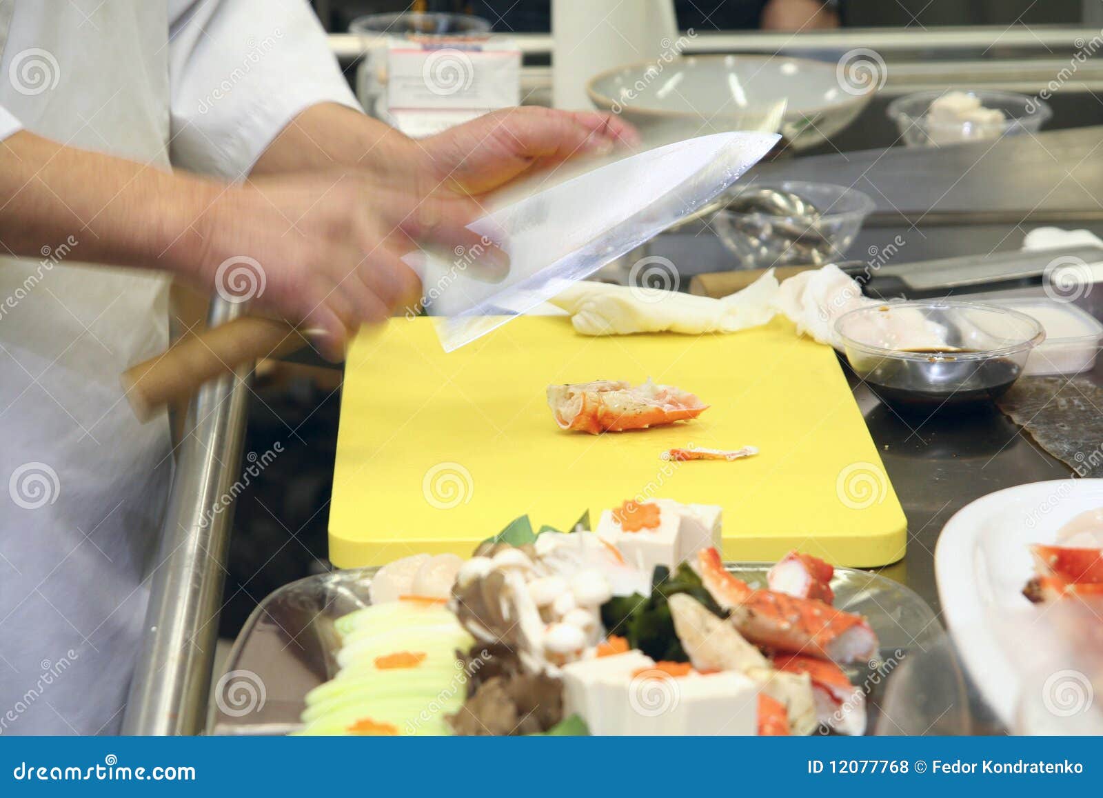 Chef Cooking on Restaurant Kitchen Stock Photo - Image of chef, food ...